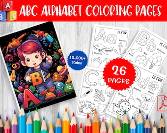 ABC Coloring Book Alphabet Worksheets for Kids Fun Educational ...
