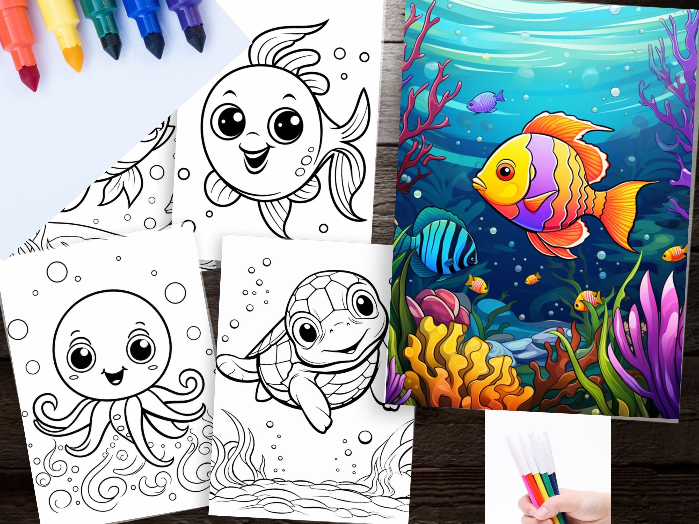 249 Ocean Animals Coloring Pages for Kids - Sea Animals - Under the Sea ...