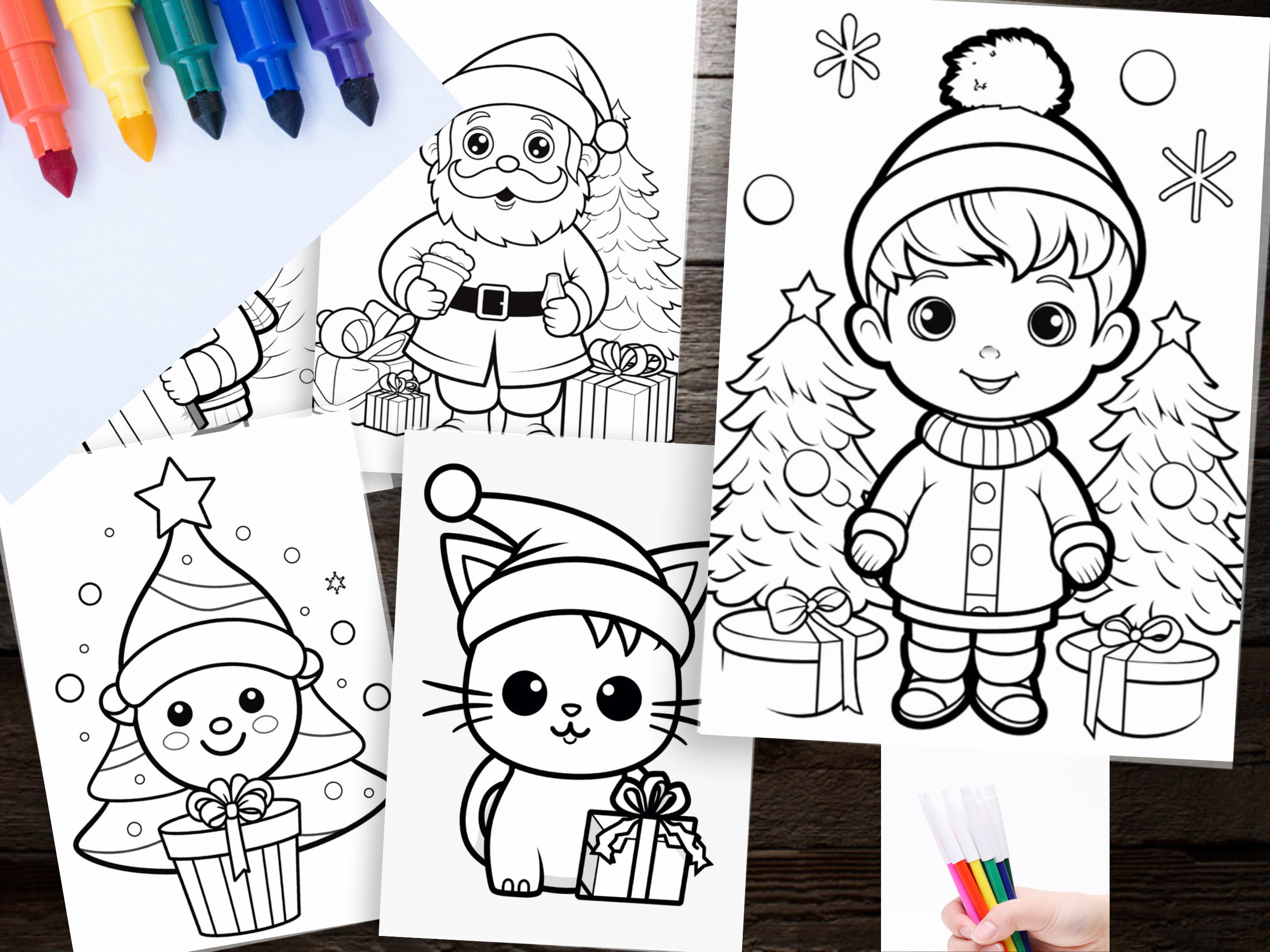 150 Printable Christmas Coloring Pages for Kids Toddlers, Printable ...