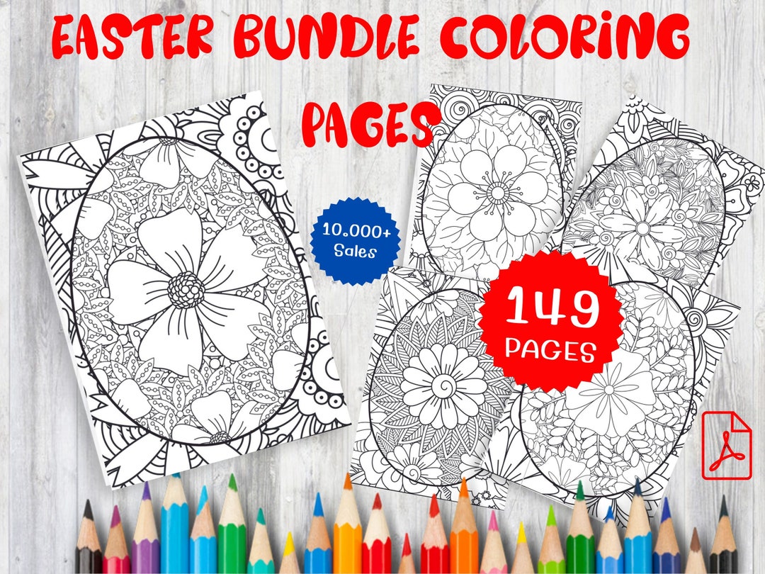 149 Easter Egg Coloring Book for All Ages - Printable Coloring Pages - Etsy