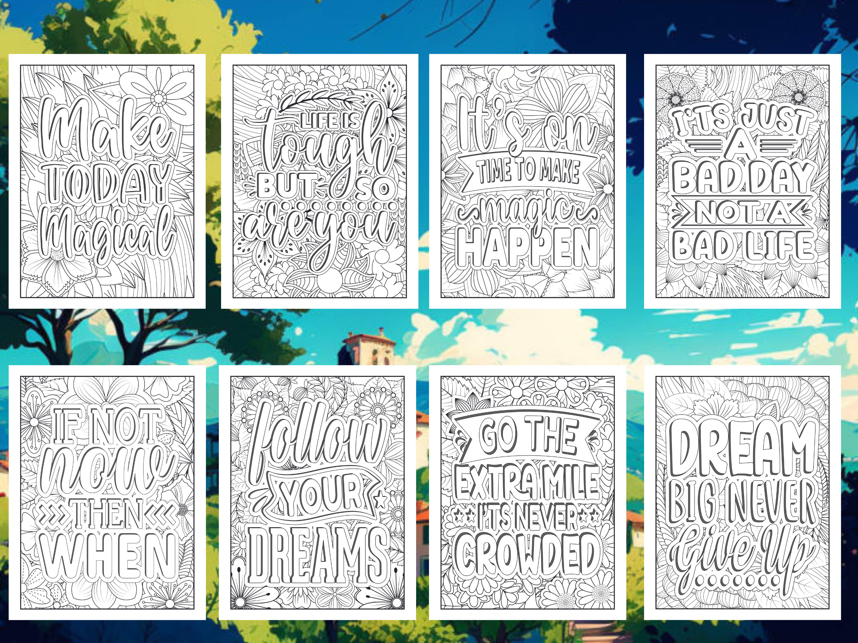 100 Motivational Coloring Pages for Kids, Inspirational Self-care ...