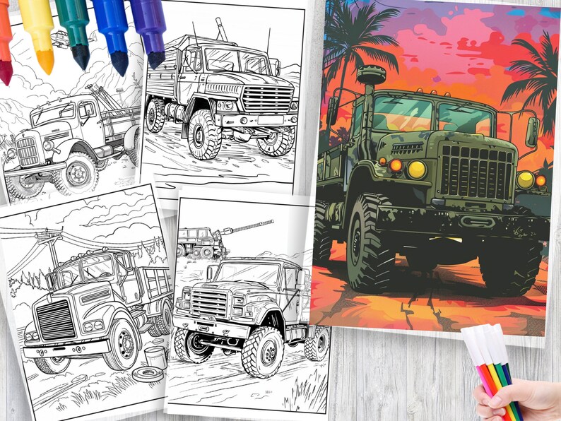 200 Military Truck Coloring Pages – Detailed and Realistic Army ...