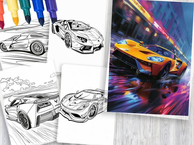 160 Speedy Sports Car Coloring Pages - Printable Art for Car ...