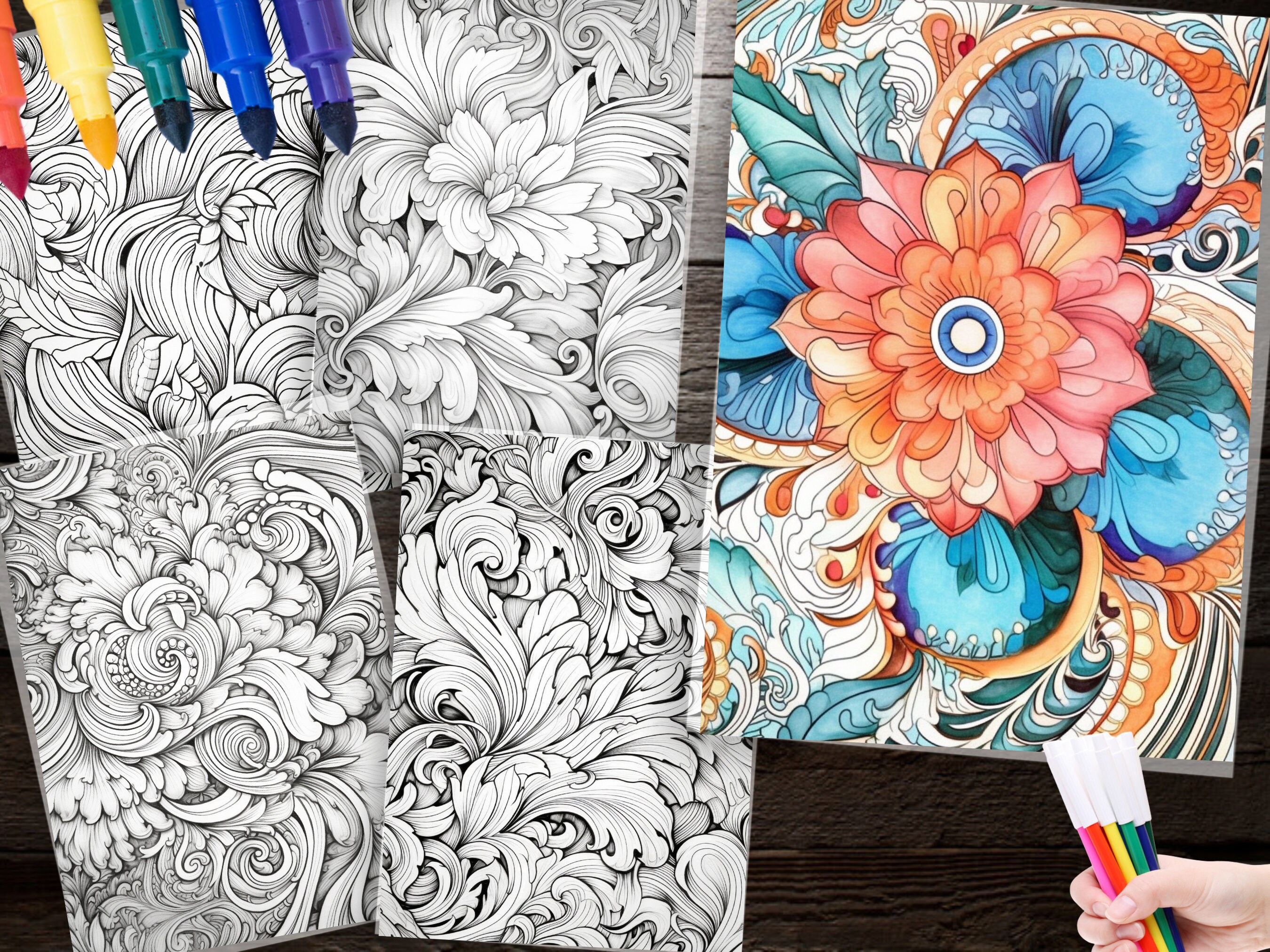 200 Incredible Patterned Coloring Pages Unique Designs for Relaxation ...