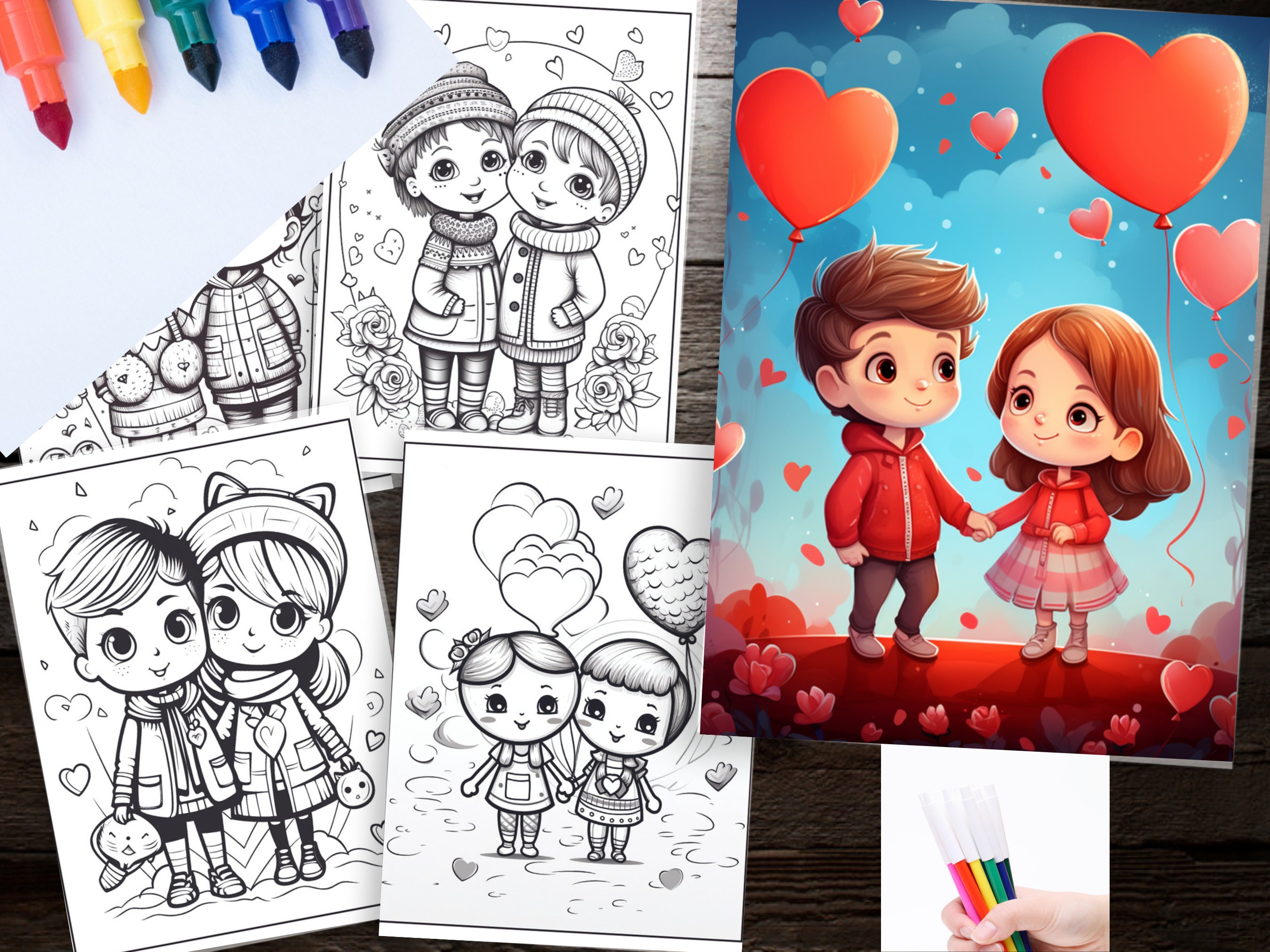 200 Charming Valentine's Day Coloring Pages Printable Love-themed Art ...