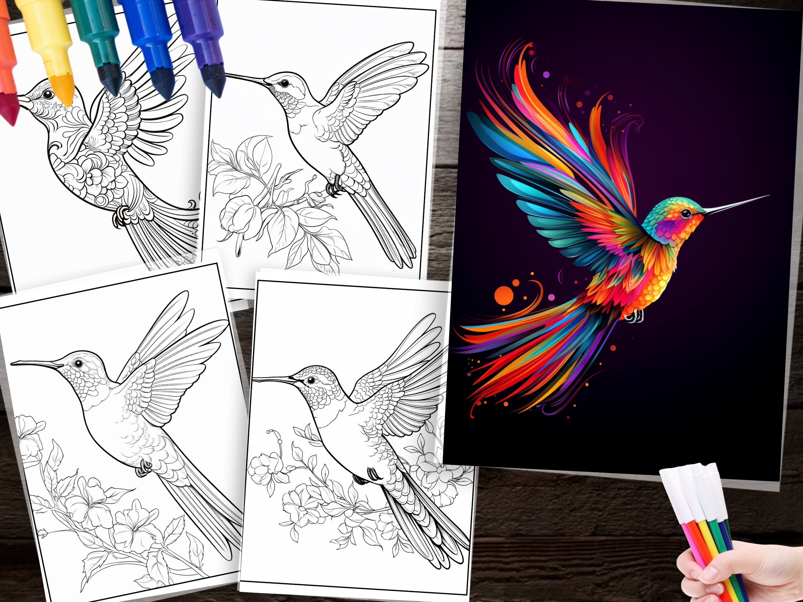 170 Whimsical Hummingbird Coloring Pages Adorable Designs for ...