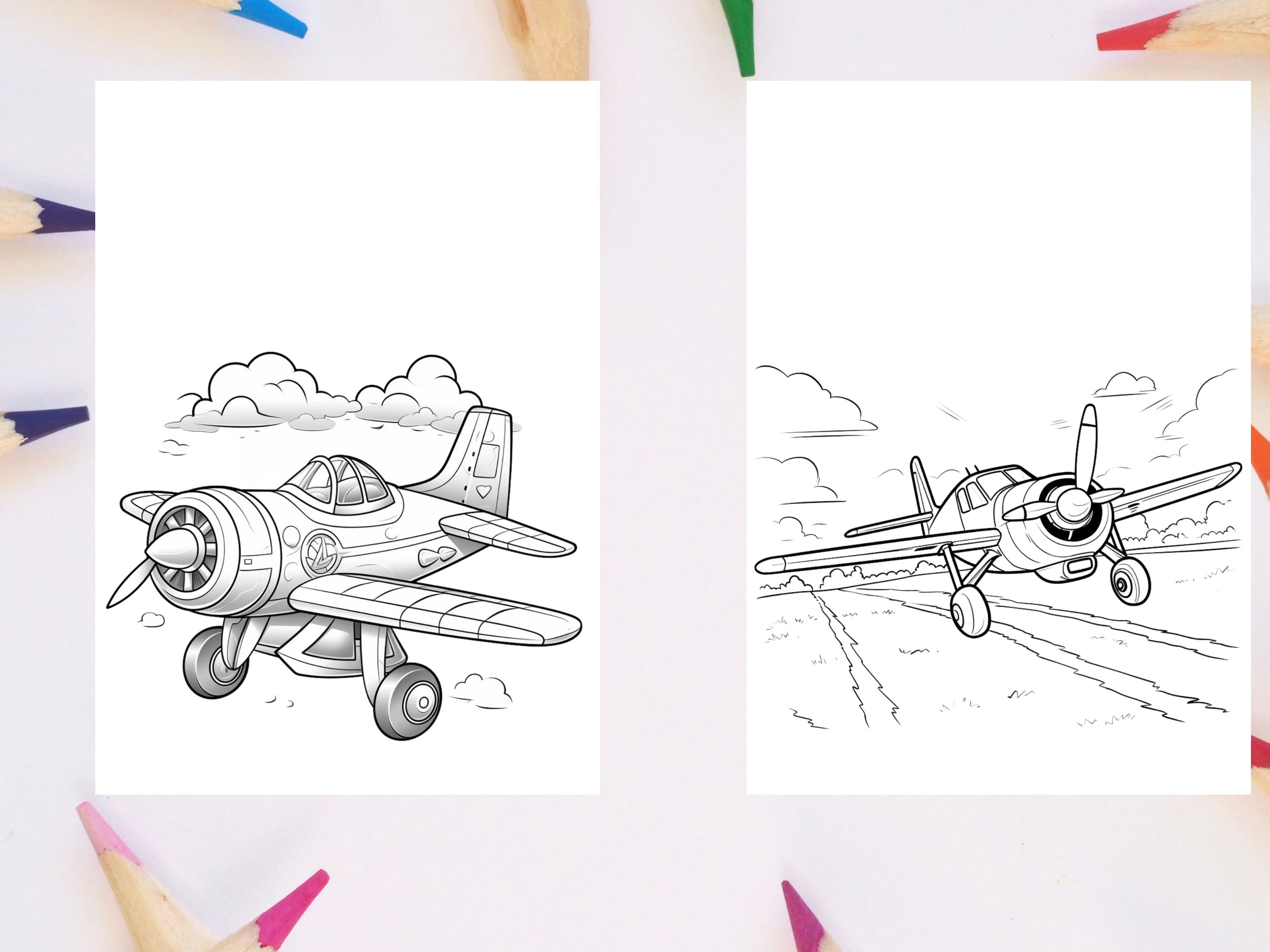 140 Airplane Coloring Pages,kids Coloring, Aviation, Airplane, Coloring ...