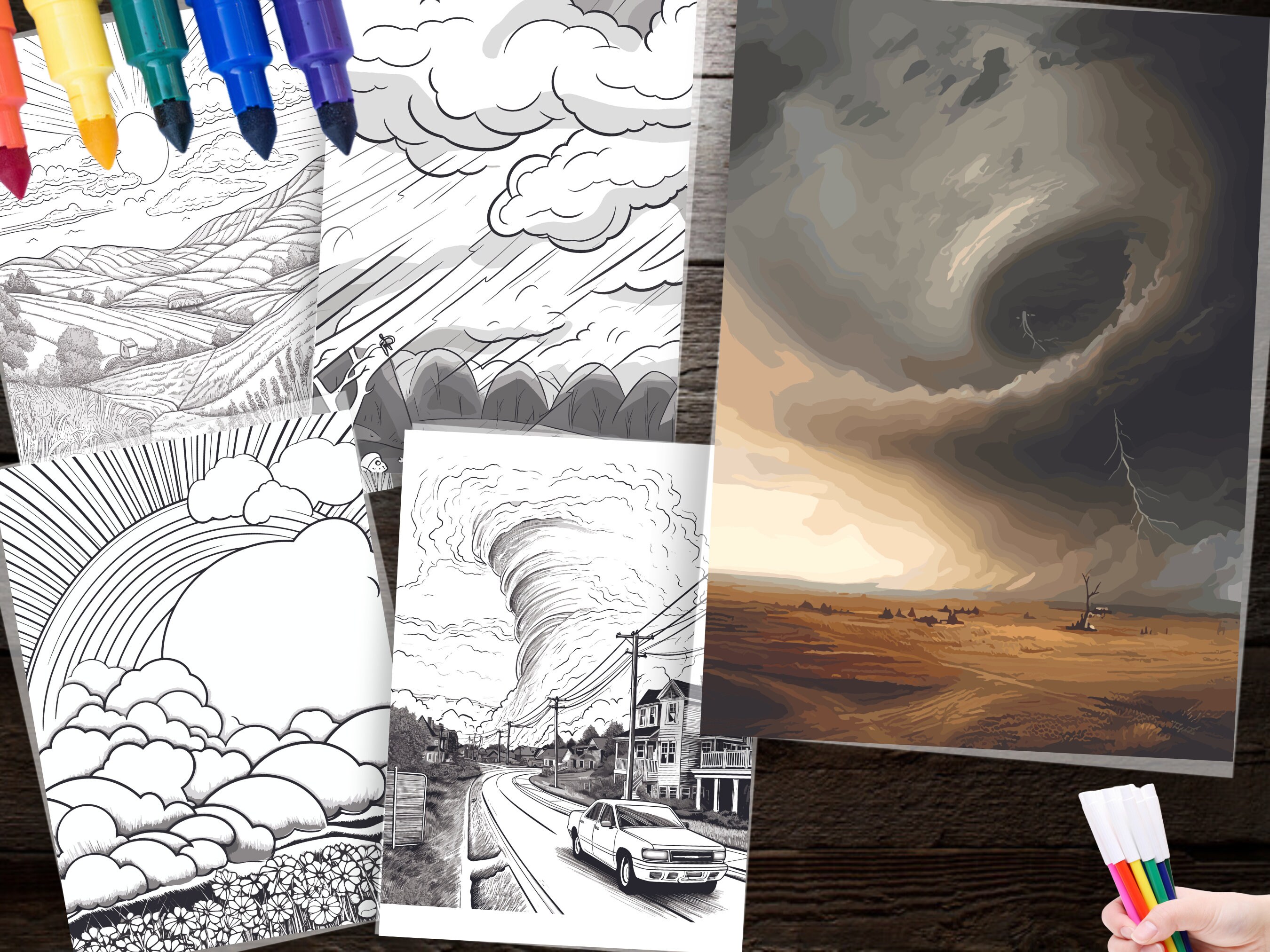 100 Cyclone Coloring Pages - Intricate Storm Designs (printable Digital ...