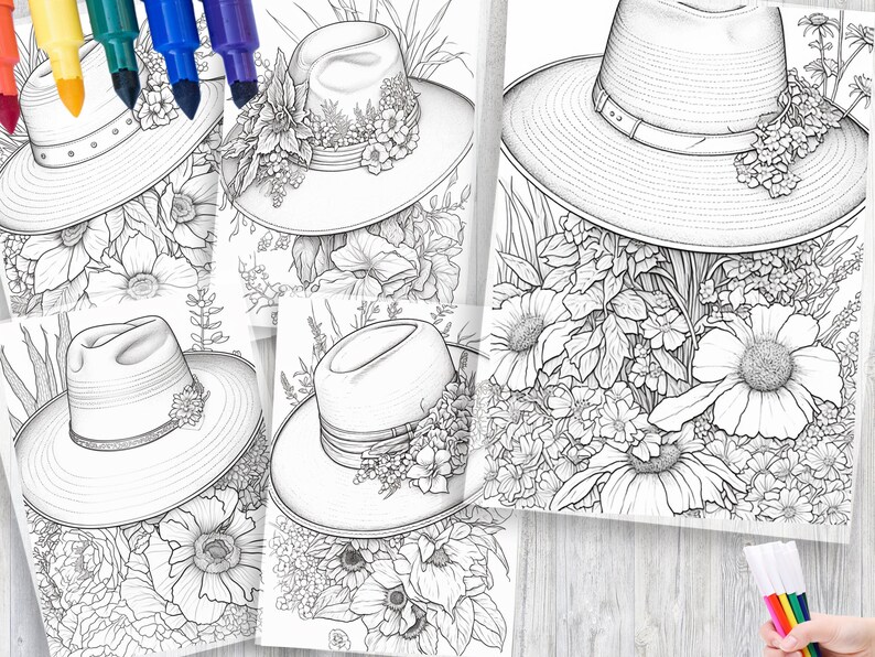 100 Flower Hat Coloring Pages for Creative Coloring Enthusiasts ...