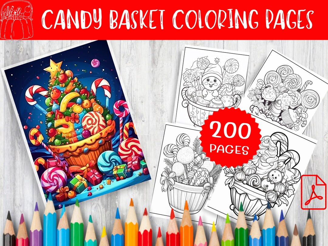 200 Candy Basket Coloring Pages Fun Designs for Relaxation & Creativity ...