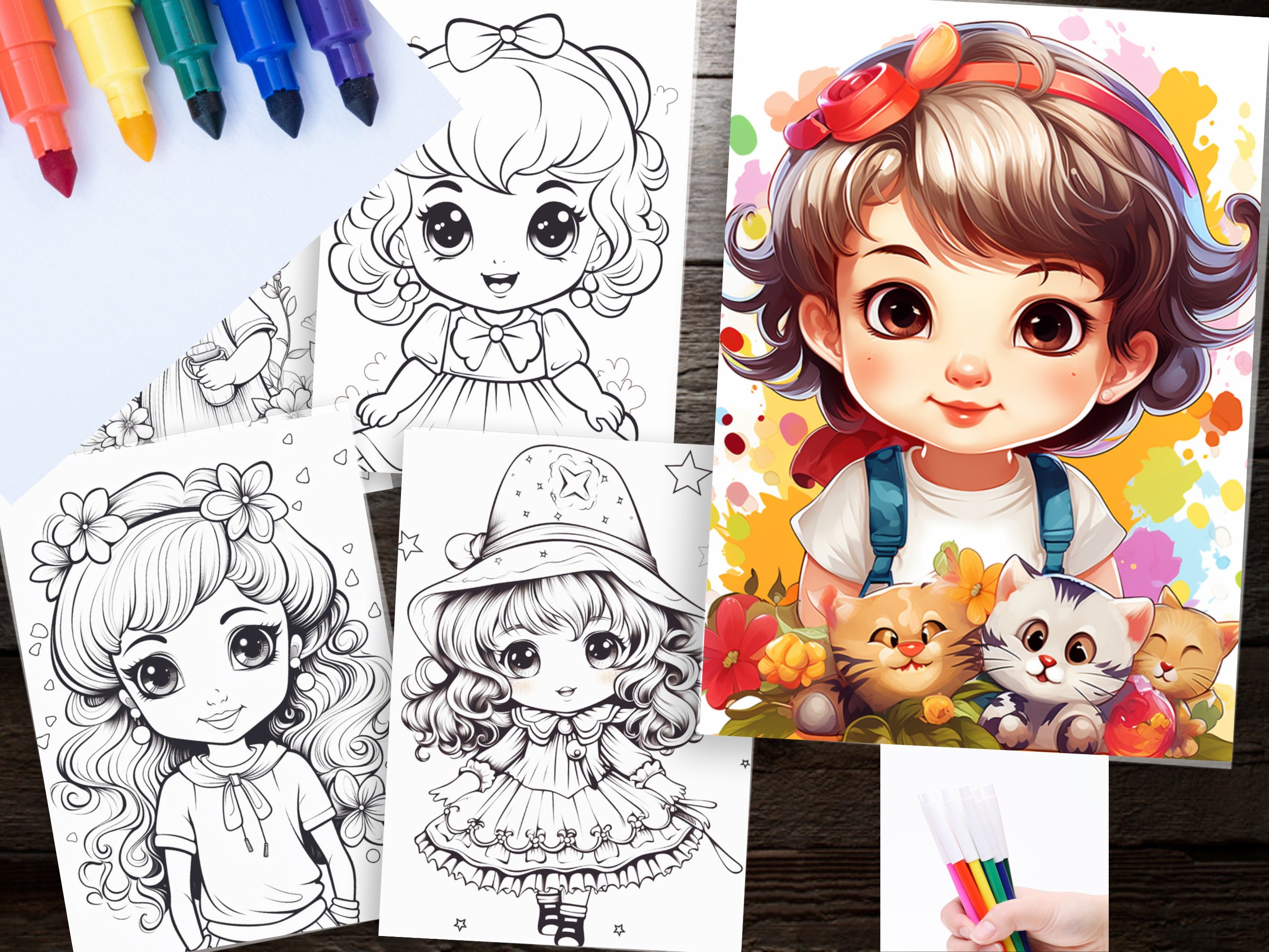200 Cute Baby Girl Coloring Pages Instant Download PDF for All Ages ...