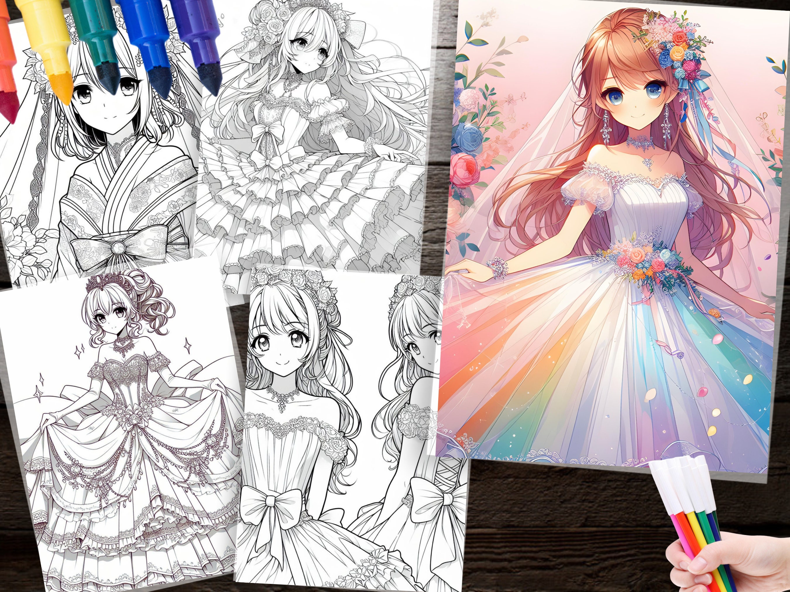 40 Anime Wedding Coloring Pages Printable Illustrations Unique Artwork ...