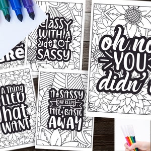 100 Sassy Quotes Coloring Pages - Adult Coloring Pages , Funny Saying ...