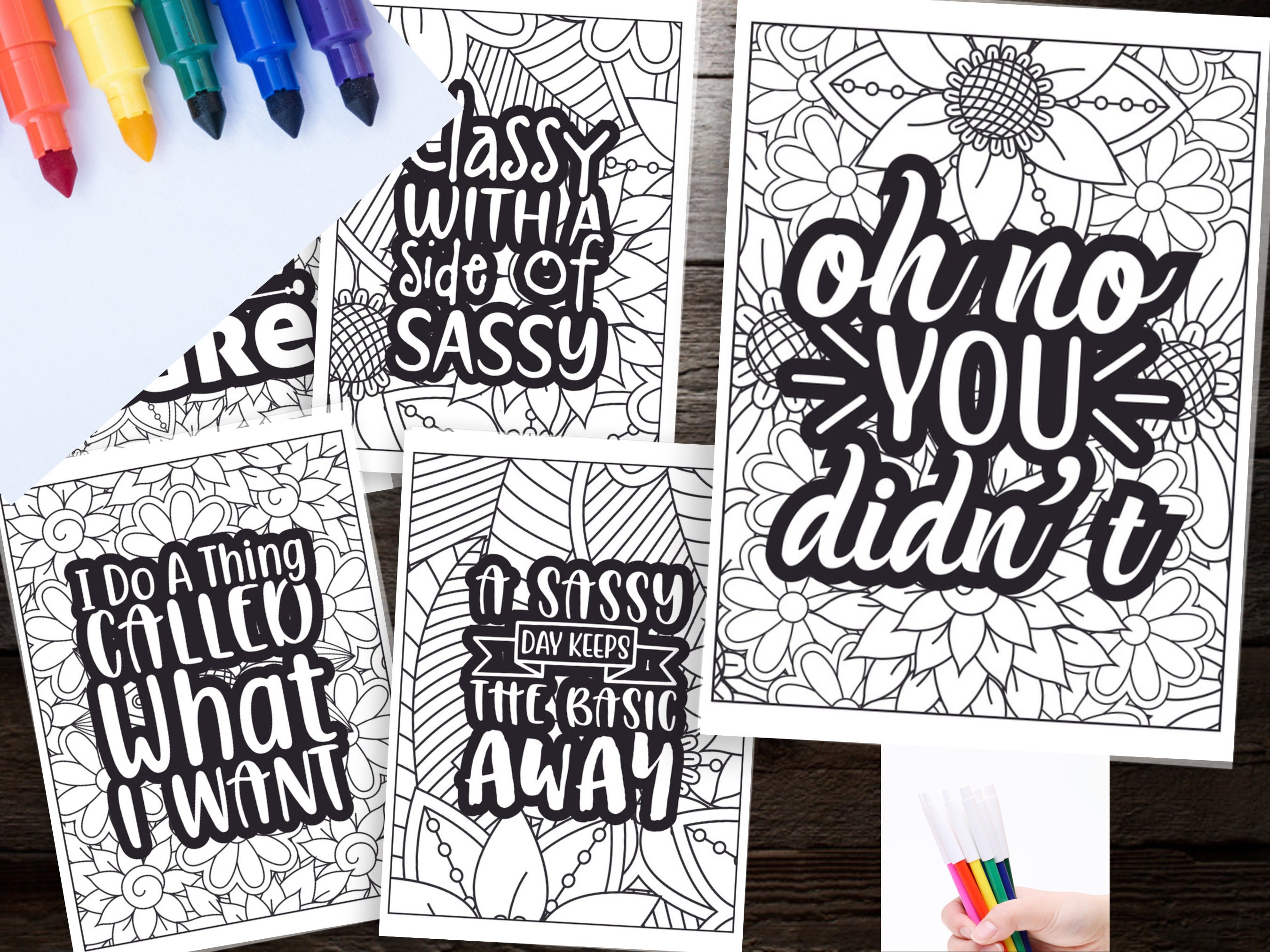 100 Sassy Quotes Coloring Pages Adult Coloring Pages , Funny Saying to ...