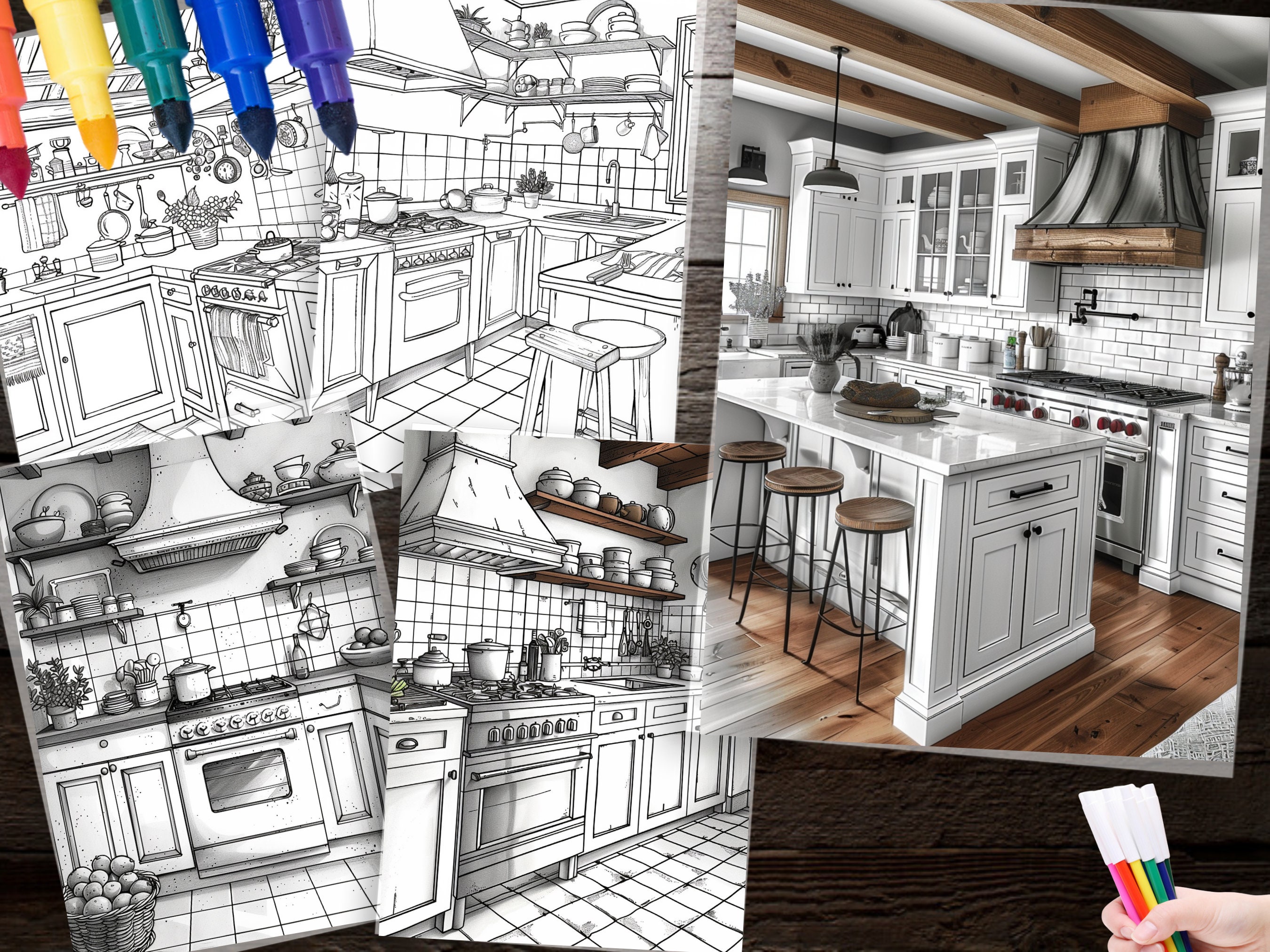 200 Cottagecore Kitchen Coloring Pages Hand-drawn Designs Printable PDF ...