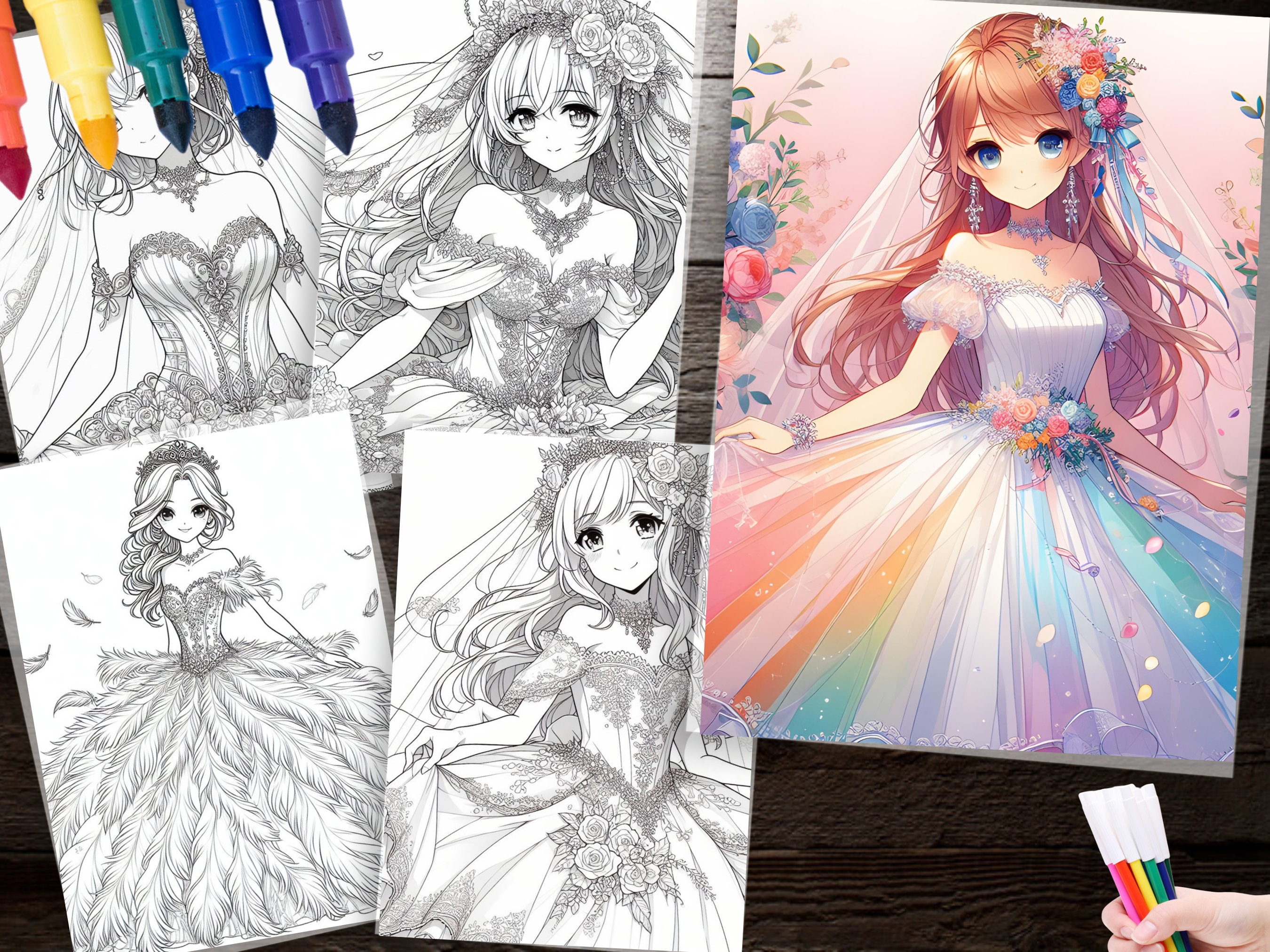 40 Anime Wedding Coloring Pages Printable Illustrations Unique Artwork ...