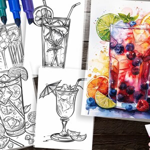 130 Summer Drinks Printable Coloring Pages for Relaxation & Fun ...