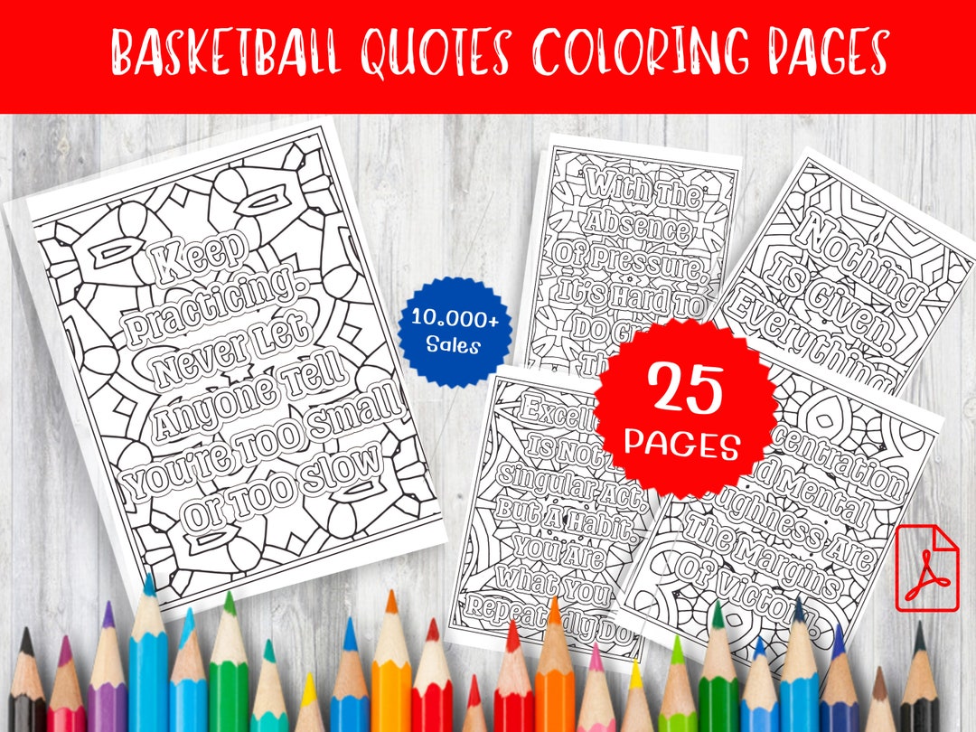 Basketball Quotes Coloring Pages - Sports Inspired Art for Relaxation ...