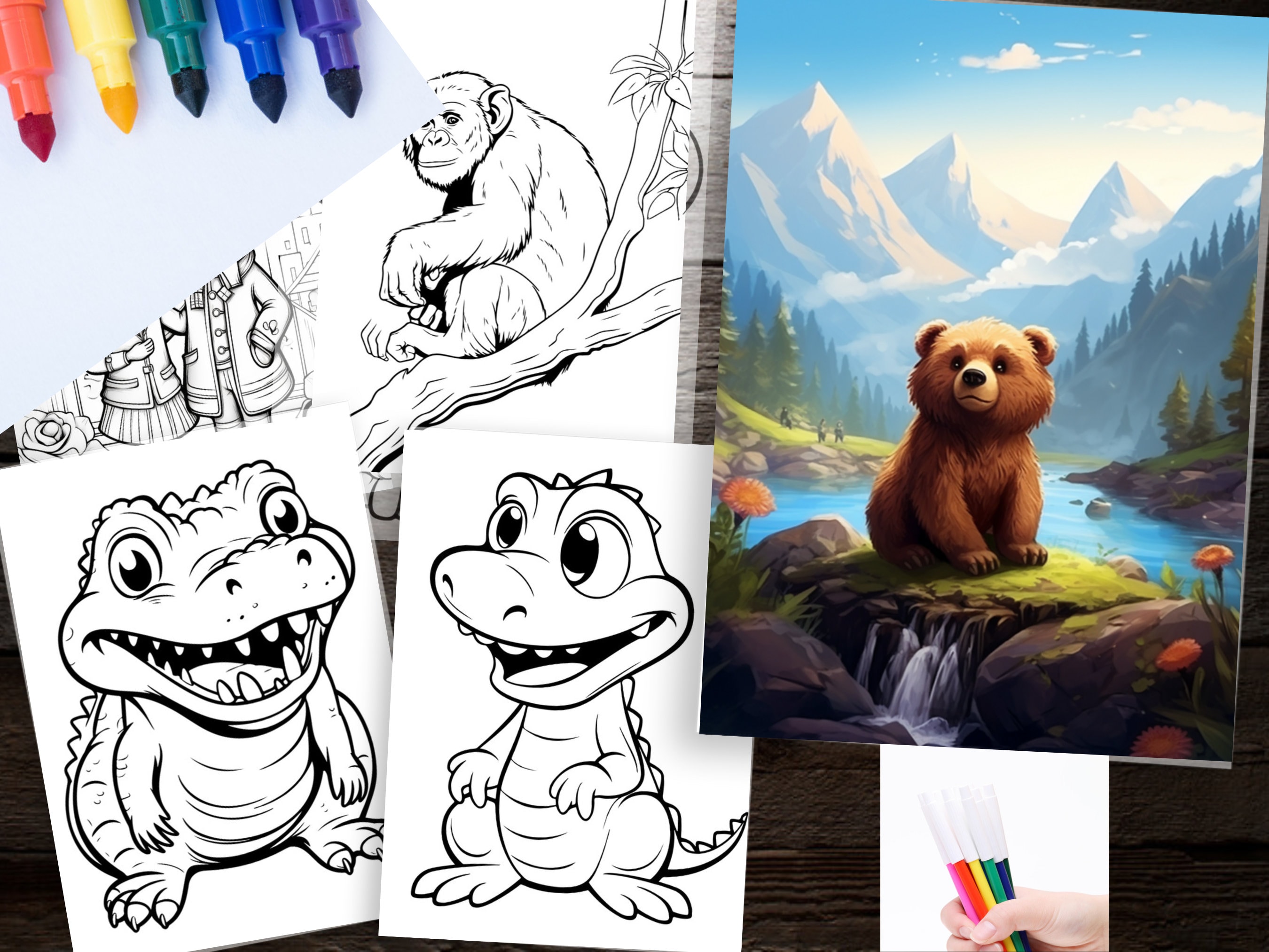 220 Wild Animals Coloring Pages for Kids Digital Download, PDF ...