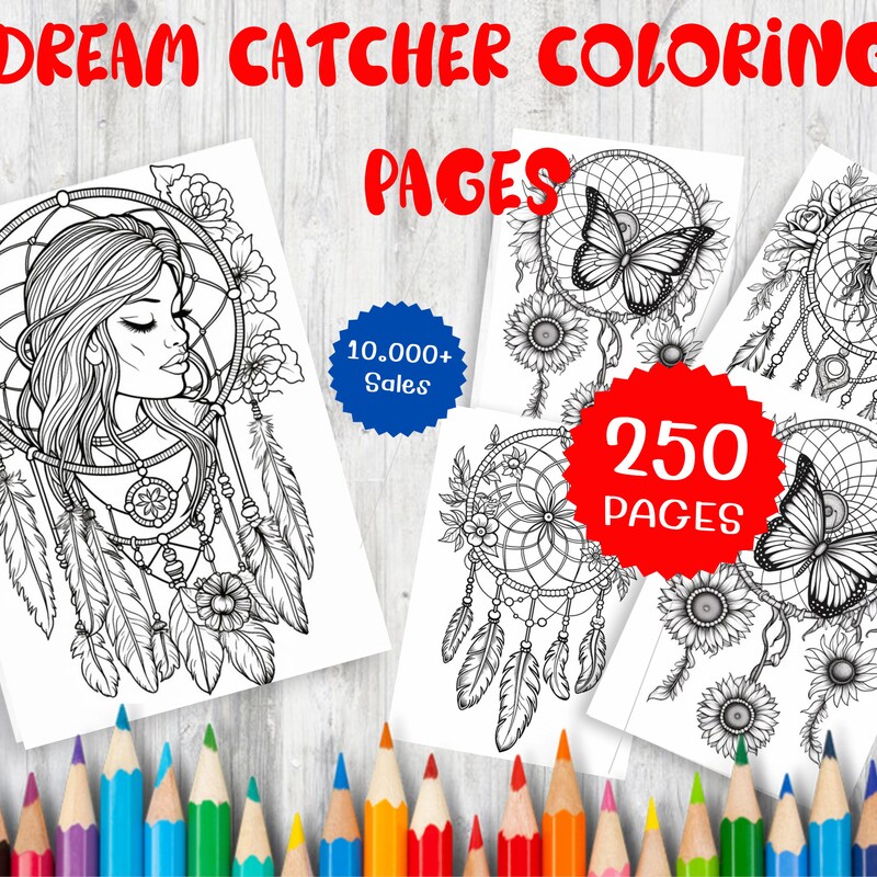 Dream Catchers Coloring Pages - Etsy