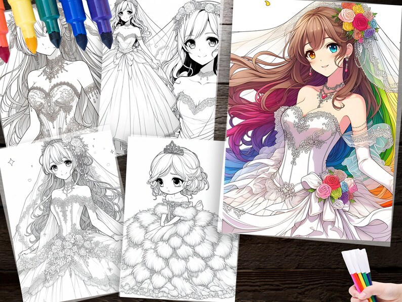 40 Anime Wedding Coloring Pages Printable Illustrations Unique Artwork ...