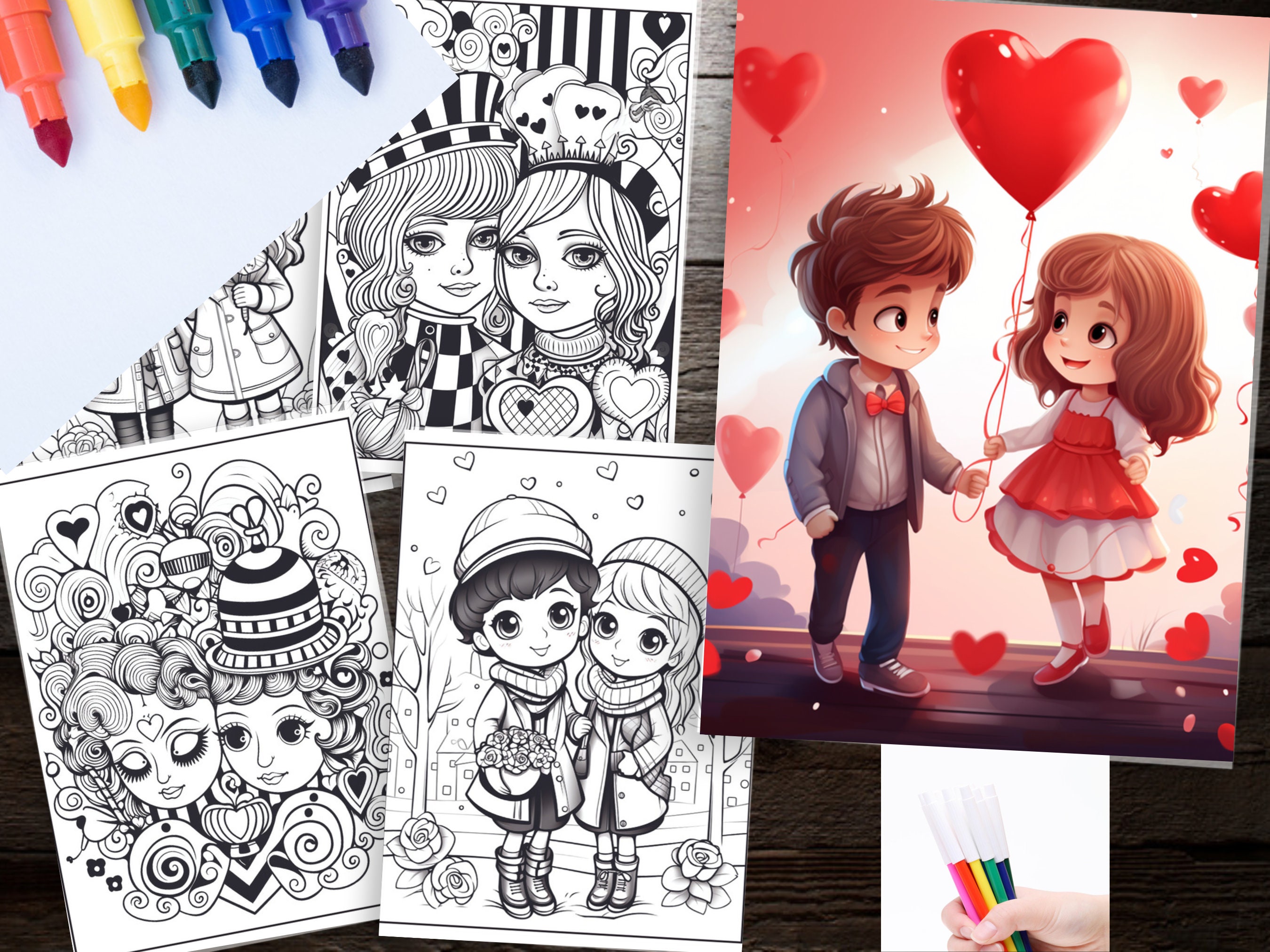 200 Charming Valentine's Day Coloring Pages Printable Love-themed Art ...