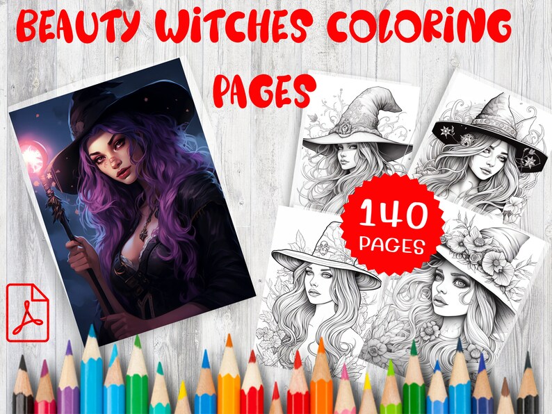 140 Beautiful Witches Coloring Pages for Magic and Relaxation Printable ...