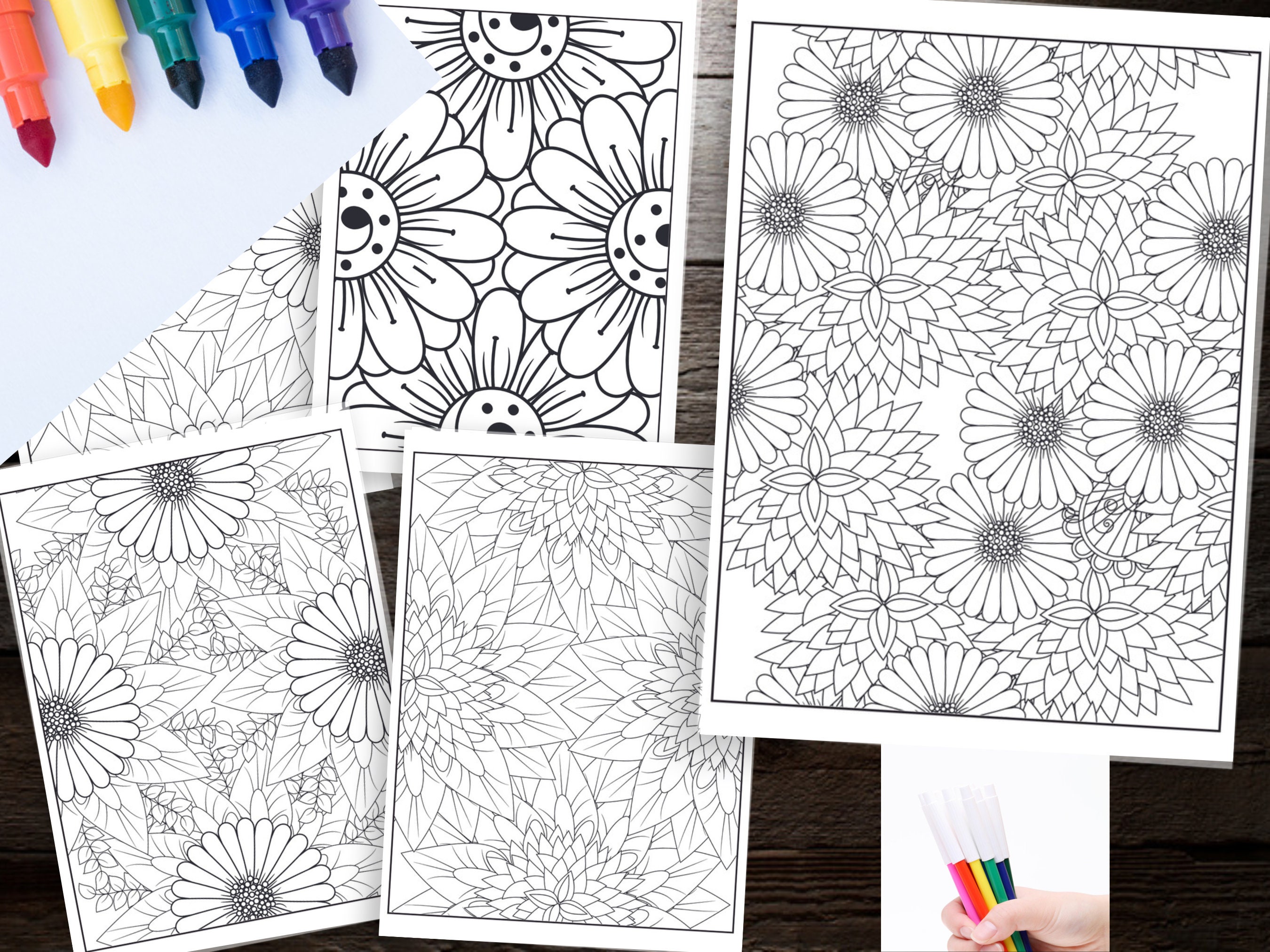 350 Zentangle Mandala Coloring Pages Bundle for Adults & Kds Floral ...