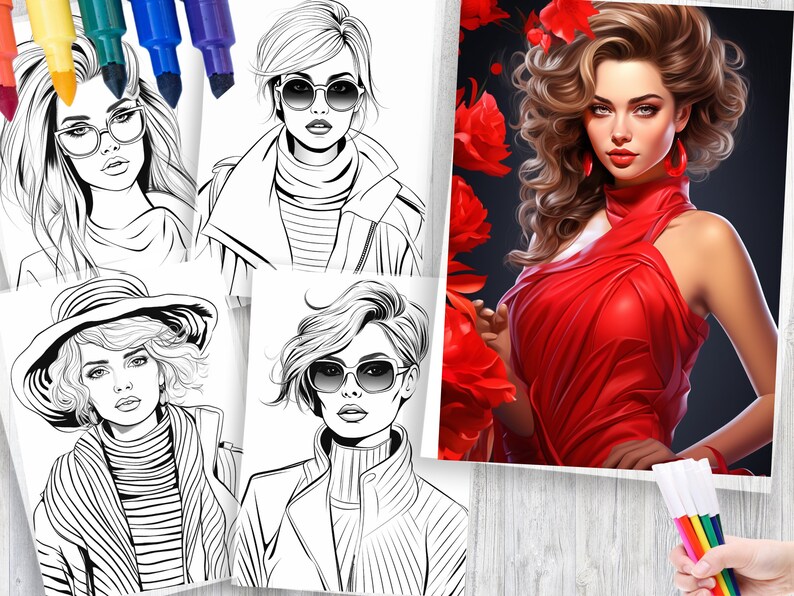 230 Fashion Girls Coloring Pages Trendy Outfits, Printable Fashion ...