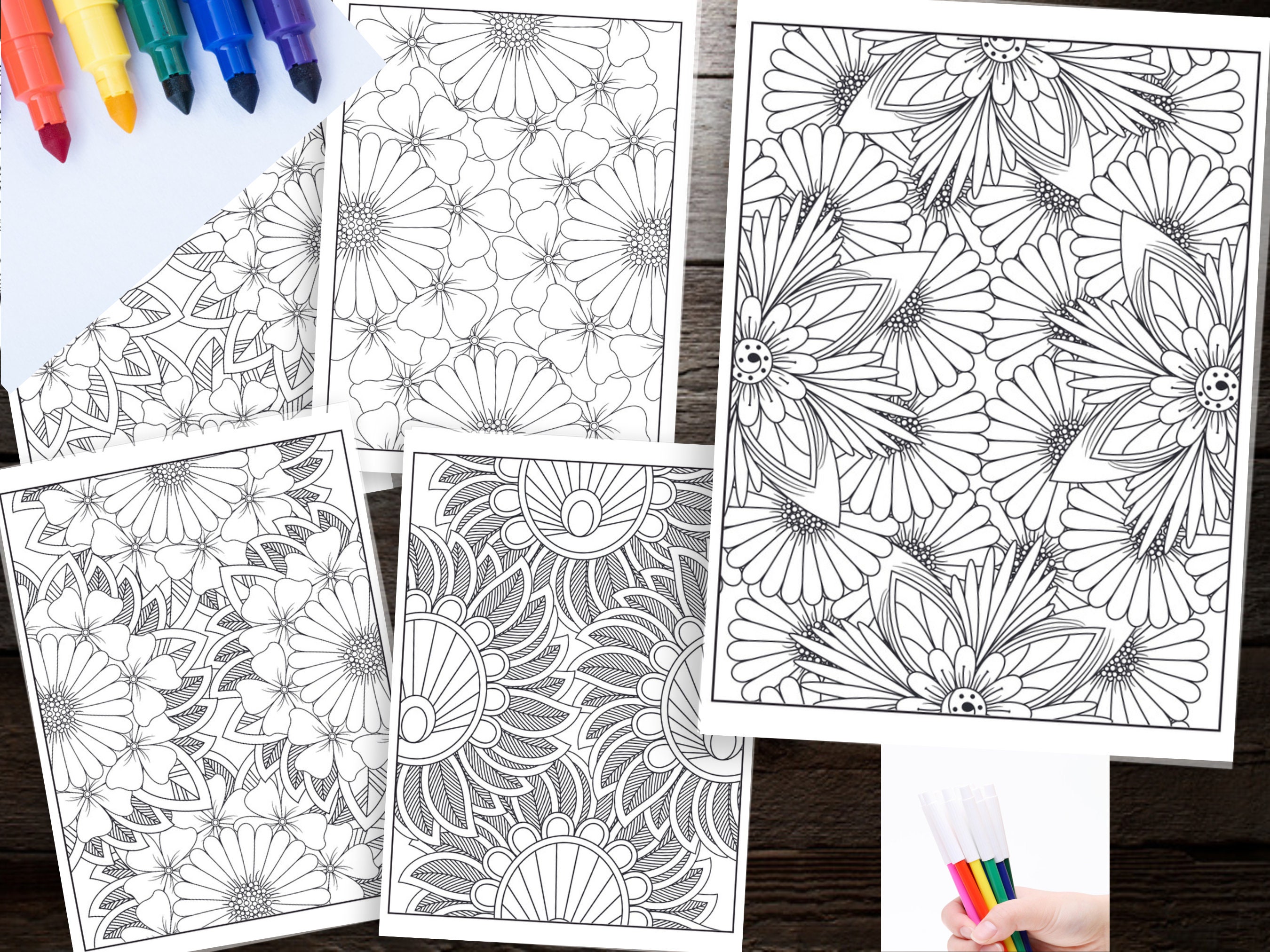 350 Zentangle Mandala Coloring Pages Bundle for Adults & Kds Floral ...