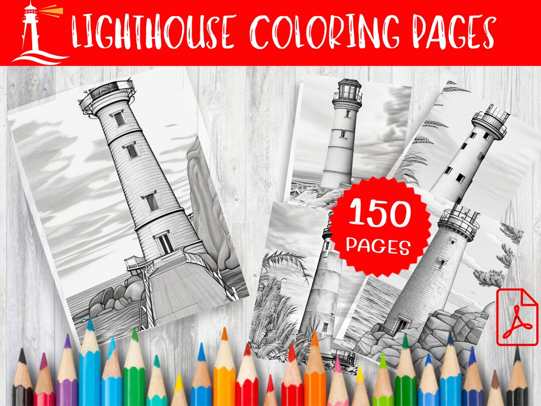 150 Beautiful Lighthouse Coloring Page for Relaxation and Creativity ...