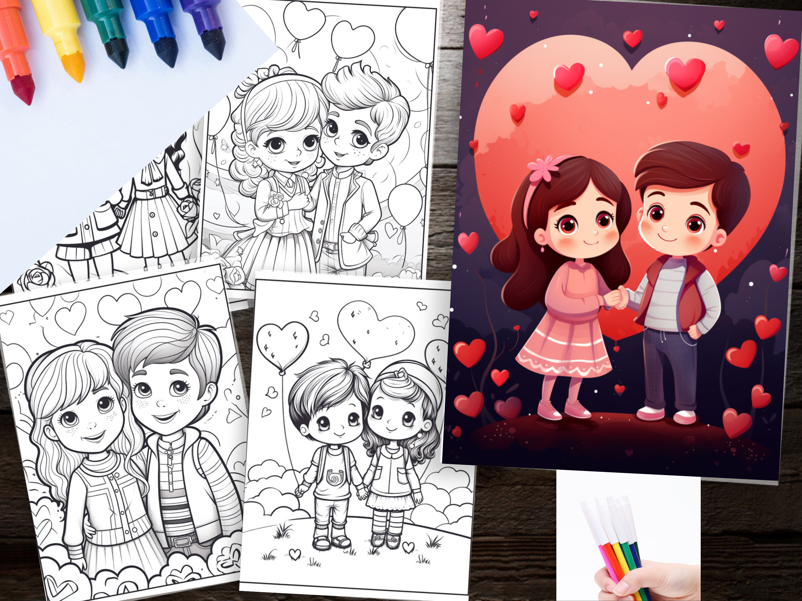 200 Charming Valentine's Day Coloring Pages Printable Love-themed Art ...