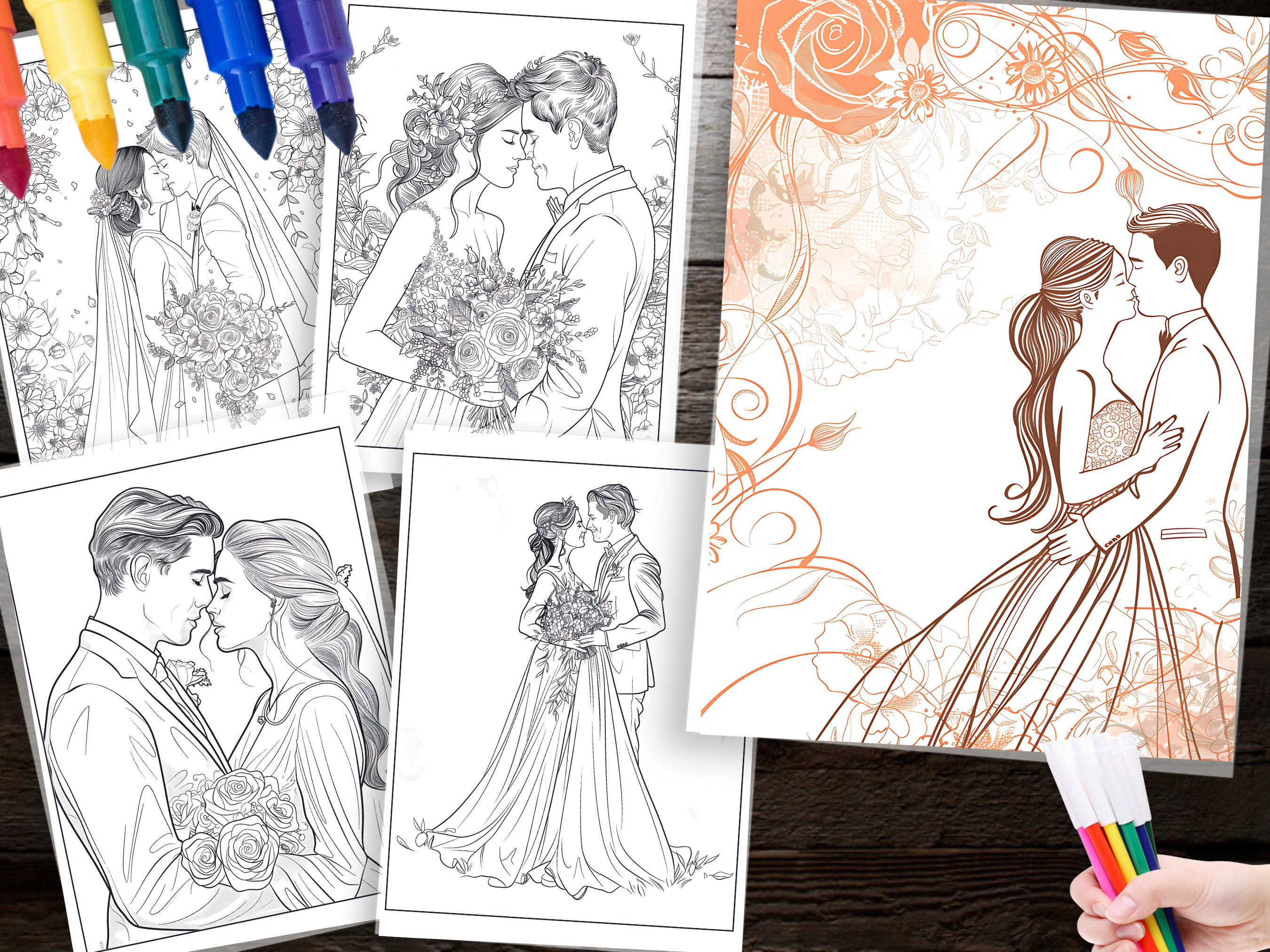 100 Wedding Couple Coloring Pages, Beautiful Printable Designs for ...