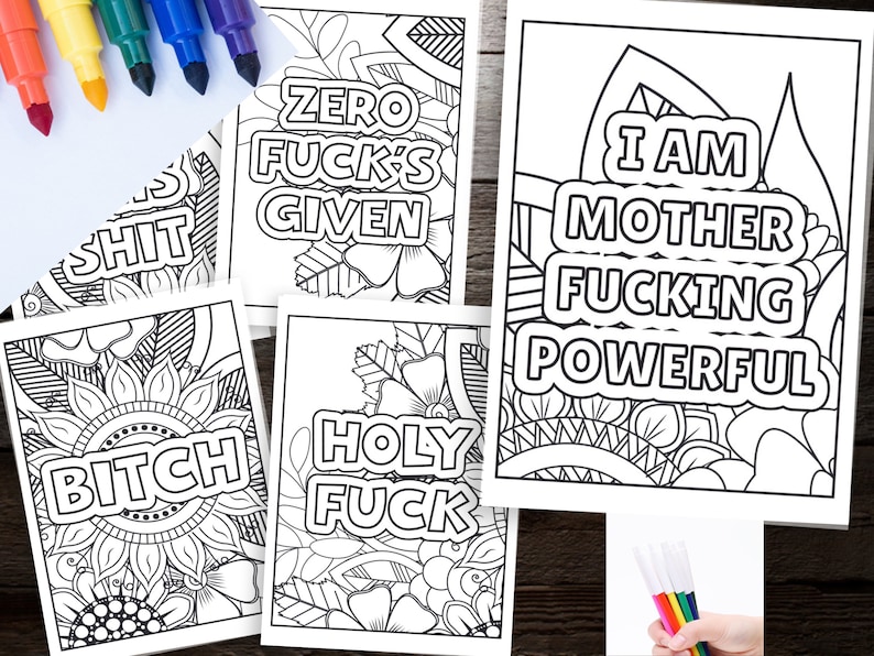 50 Swear Words Coloring Pages for Adults - Hilarious and Relaxing Adult ...