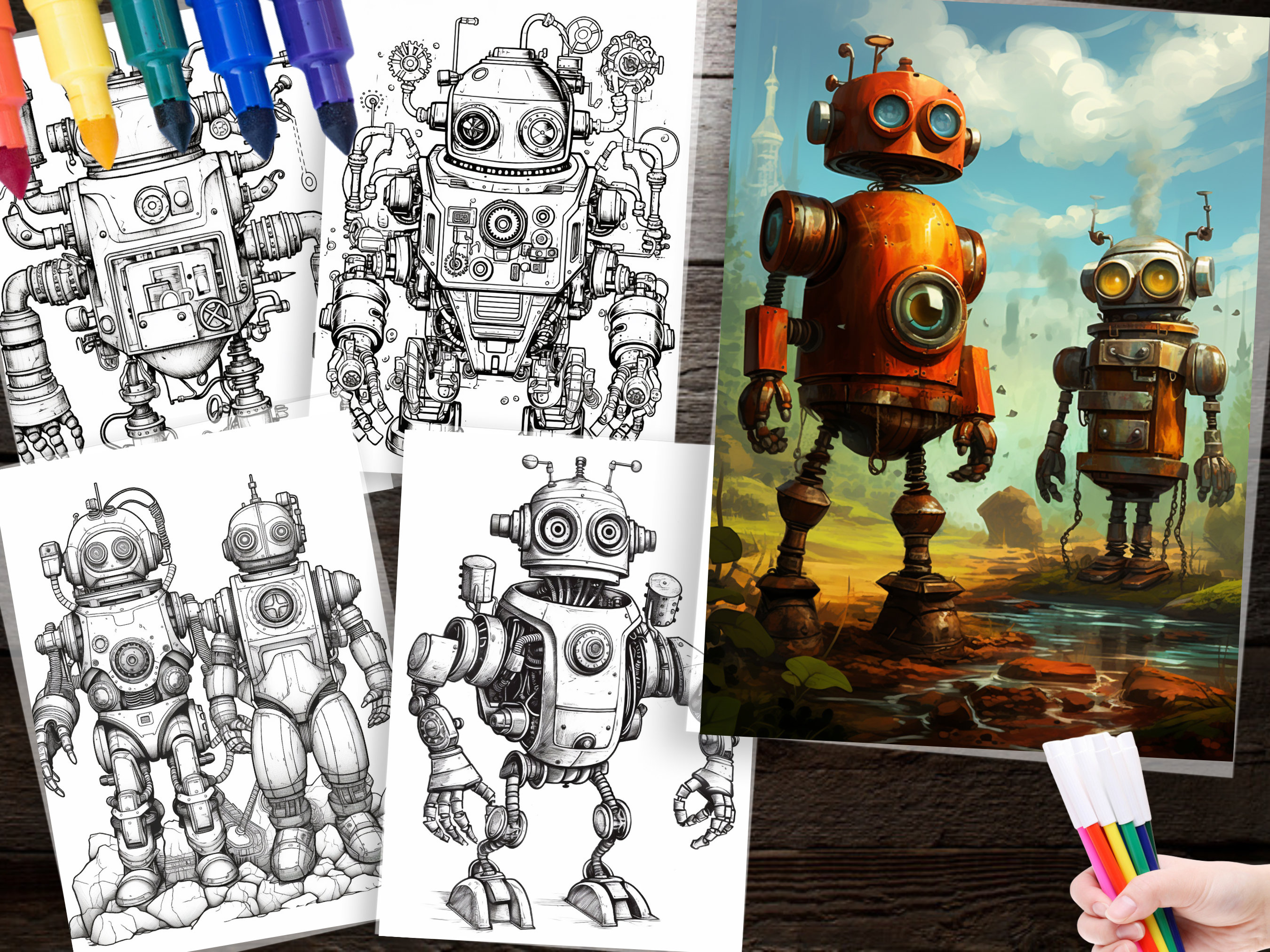 200 Robots Coloring Pages Fun and Futuristic Designs for Kids and ...