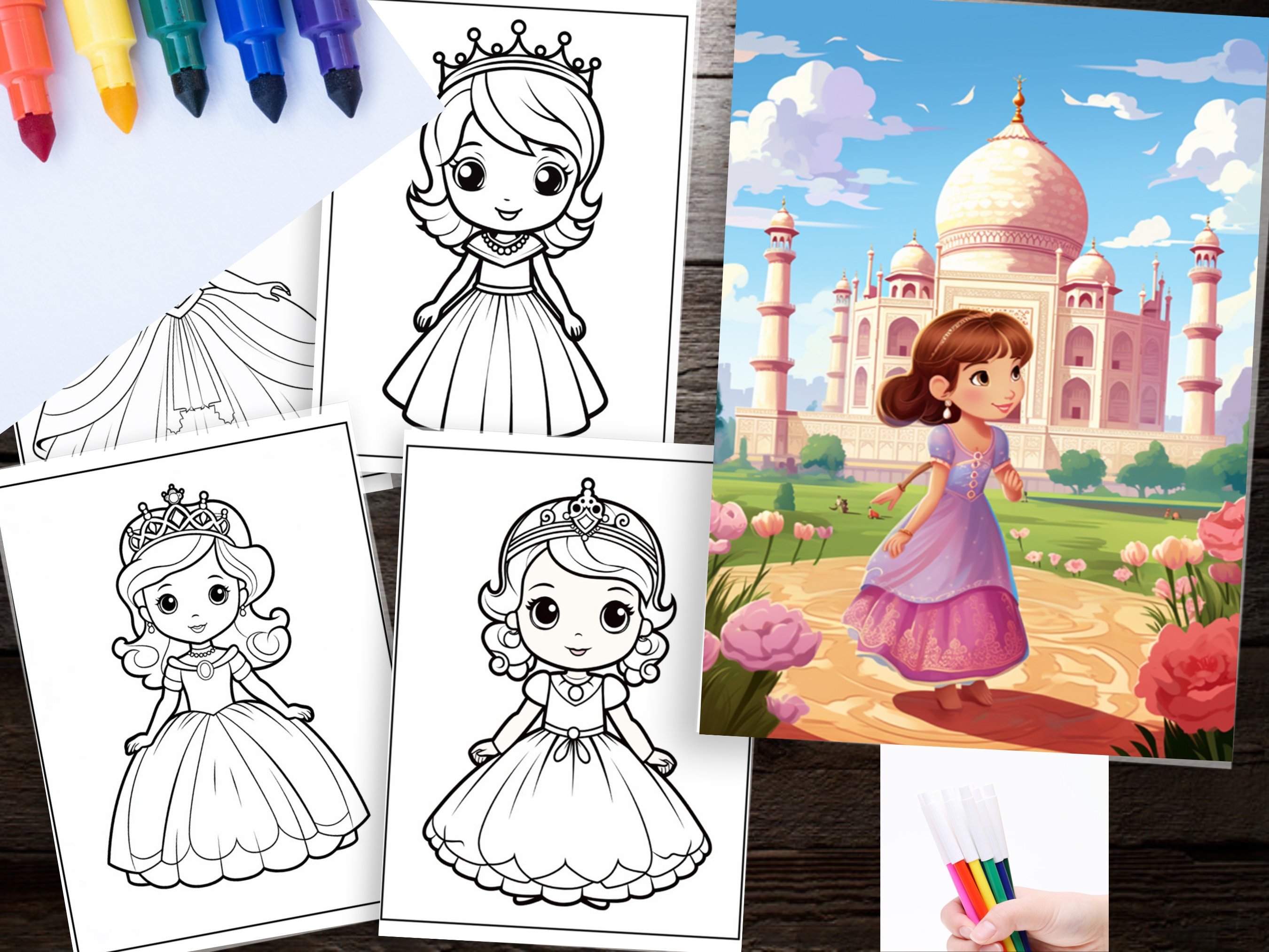 110 Cute Princess Coloring Pages for Kids Princess Coloring Book Royal ...