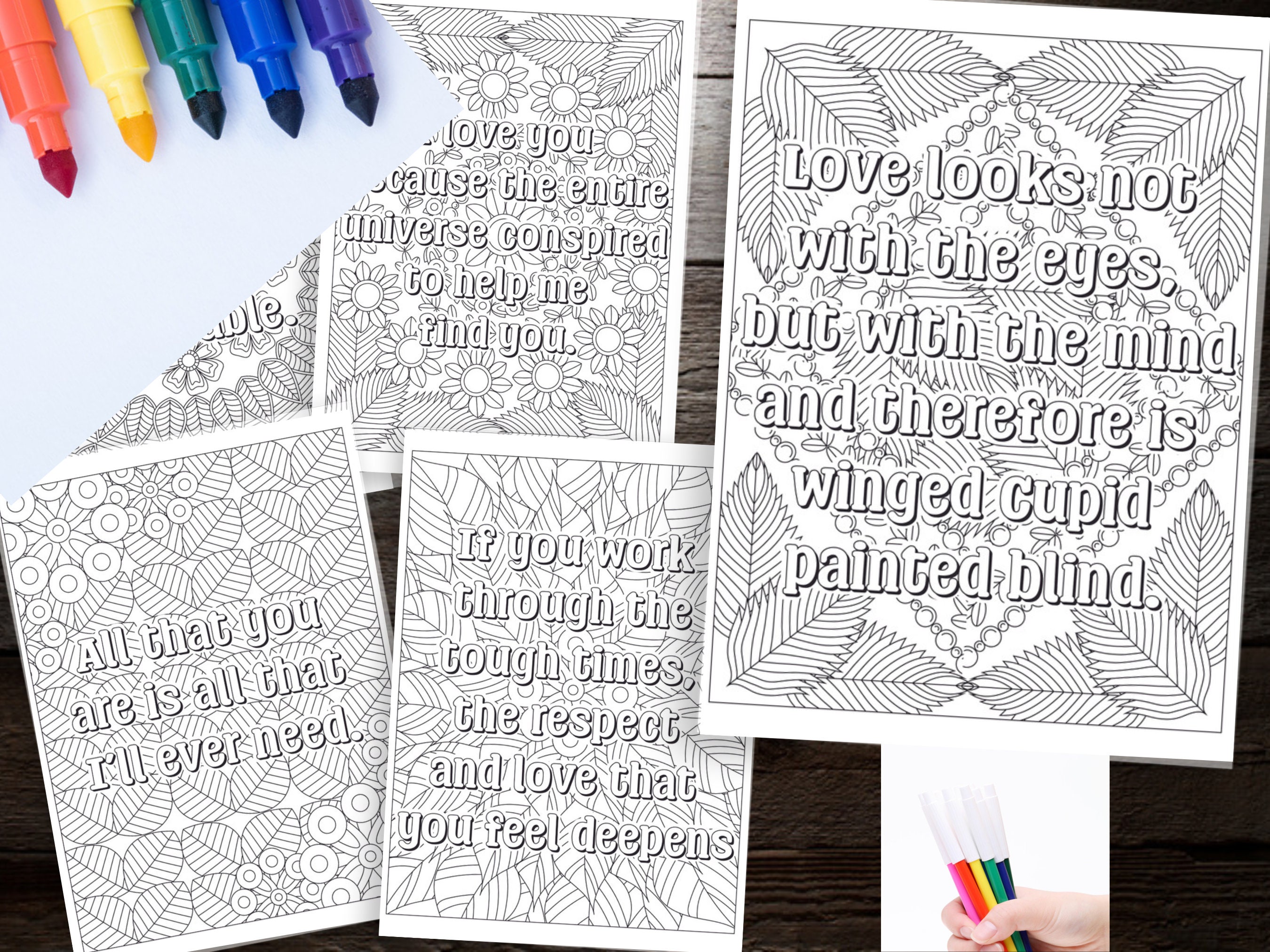 41 Valentine's Day Quotes Coloring Pages for Adults Love Quotes ...