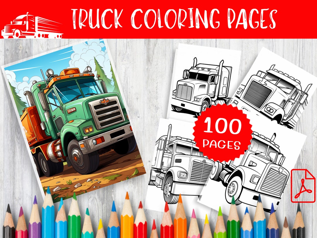 100 Truck Coloring Pages Art for Relaxation and Creativity Unique Hand ...
