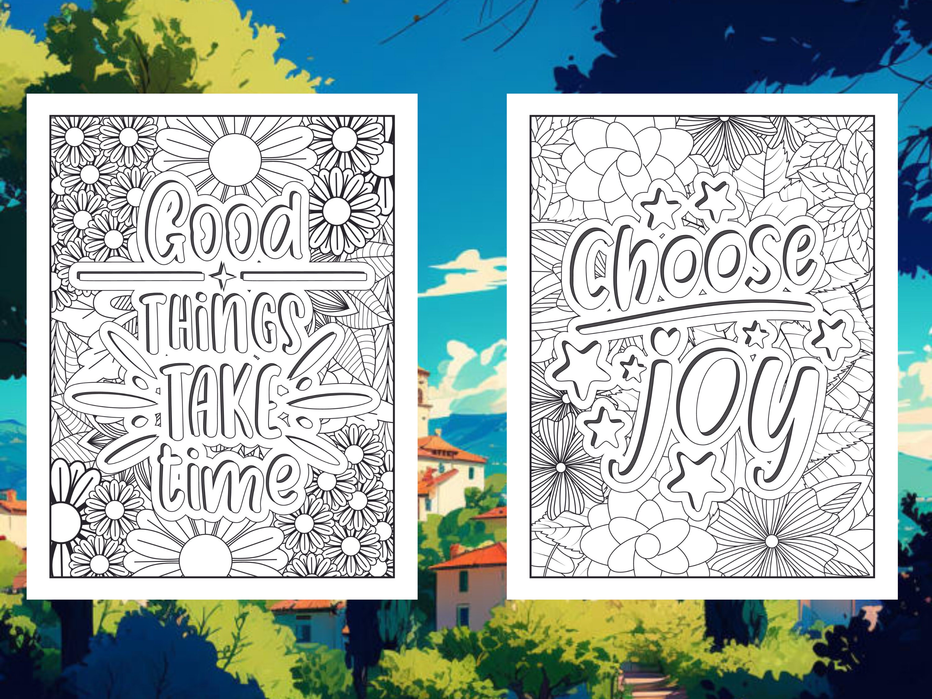 100 Motivational Coloring Pages for Kids, Inspirational Self-care ...