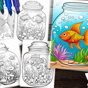 160 Aquarium Fish Coloring Page for Relaxation & Creativity Printable ...