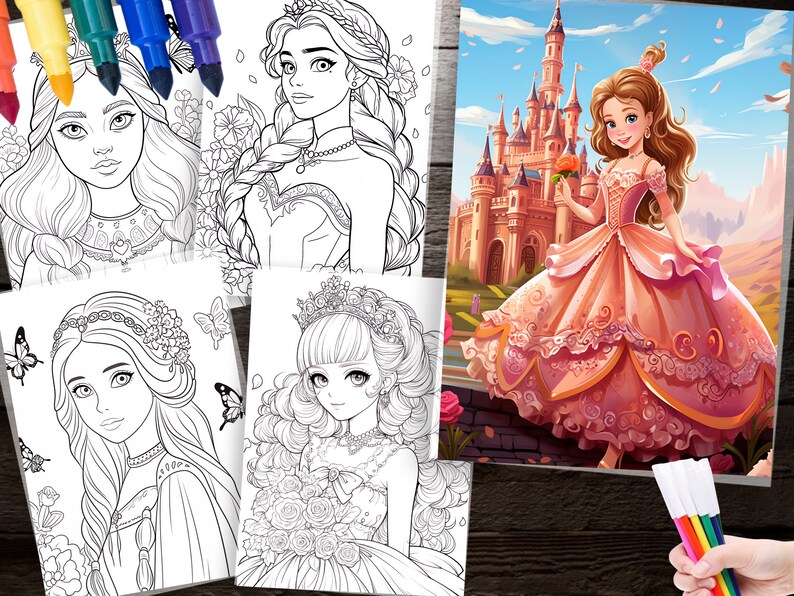 Princess Coloring Pages: 170 Royal Activity Sheets (printable PDF) - Etsy