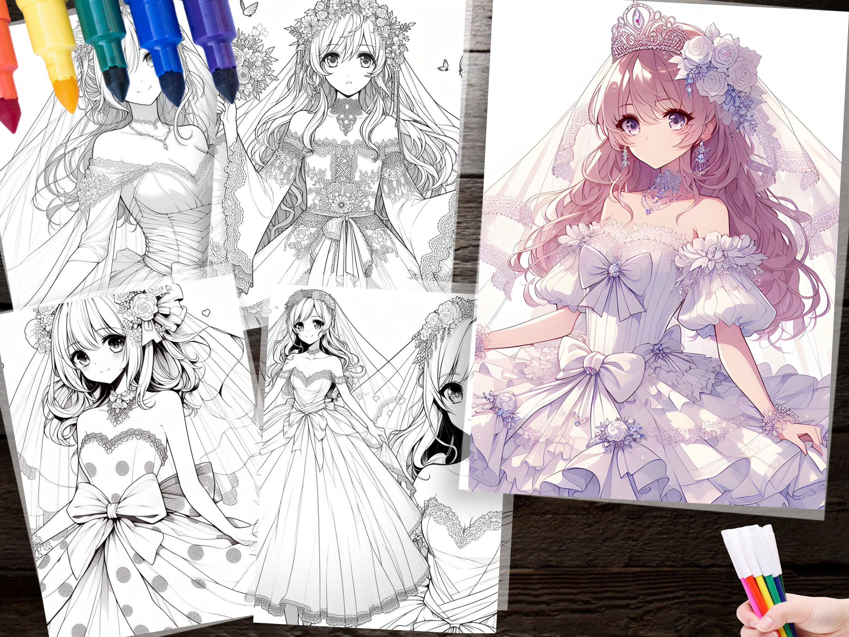 40 Anime Wedding Coloring Pages Printable Illustrations Unique Artwork ...