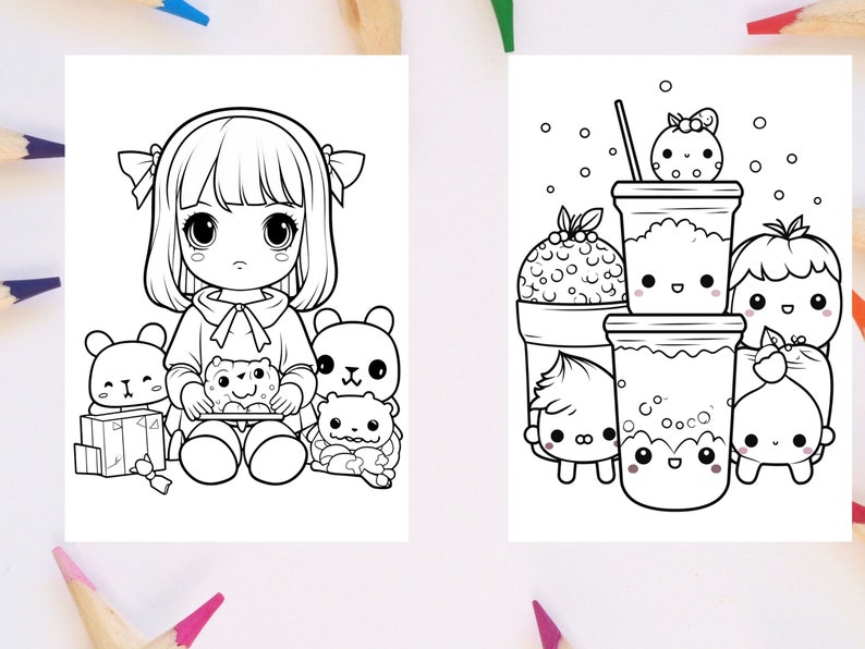 100 Adorable Kawaii Coloring Pages for Kids & Adults, Enjoy Cute ...