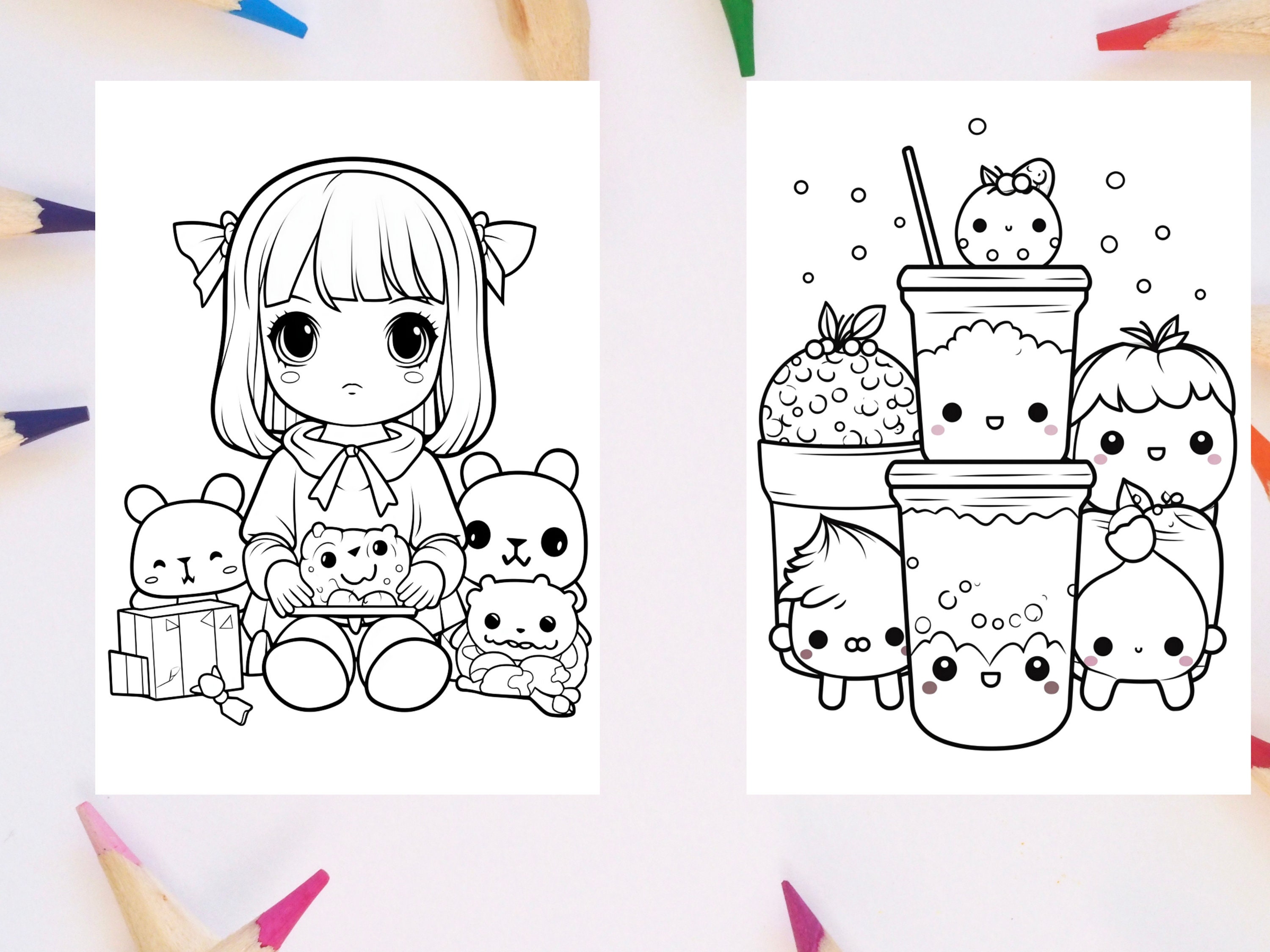 100 Adorable Kawaii Coloring Pages for Kids & Adults, Enjoy Cute ...