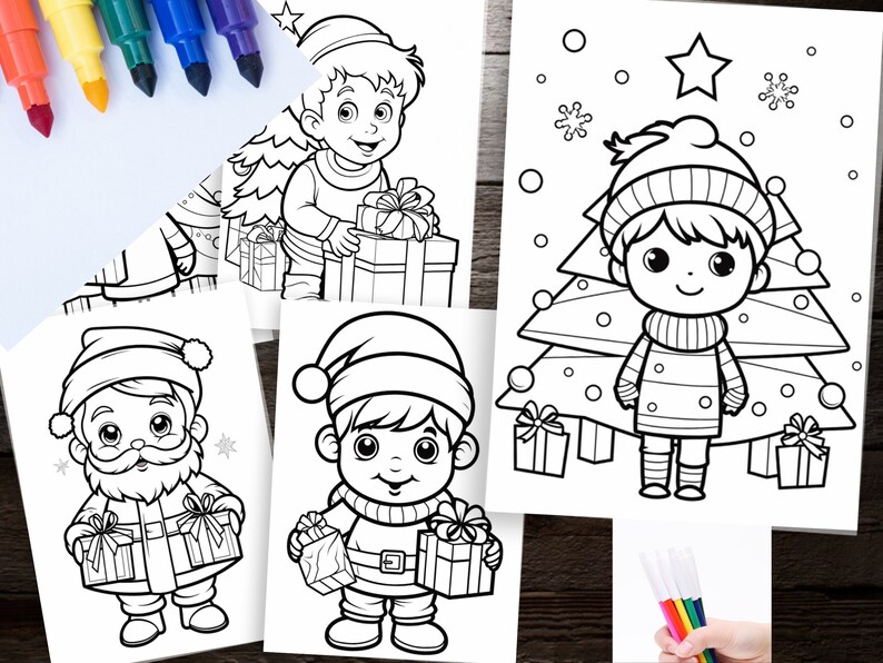 150 Printable Christmas Coloring Pages for Kids Toddlers, Printable ...