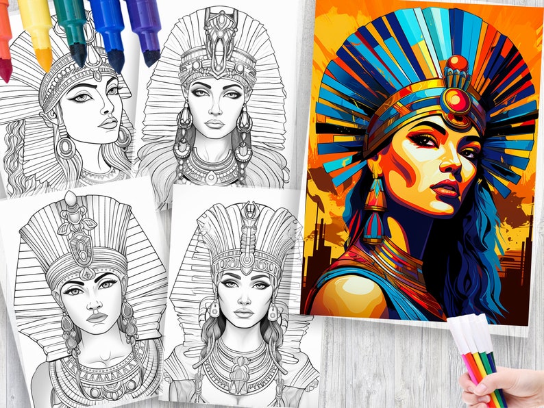 150 Egyptian Queen Coloring Pages Ancient Egyptian Art Designs for ...
