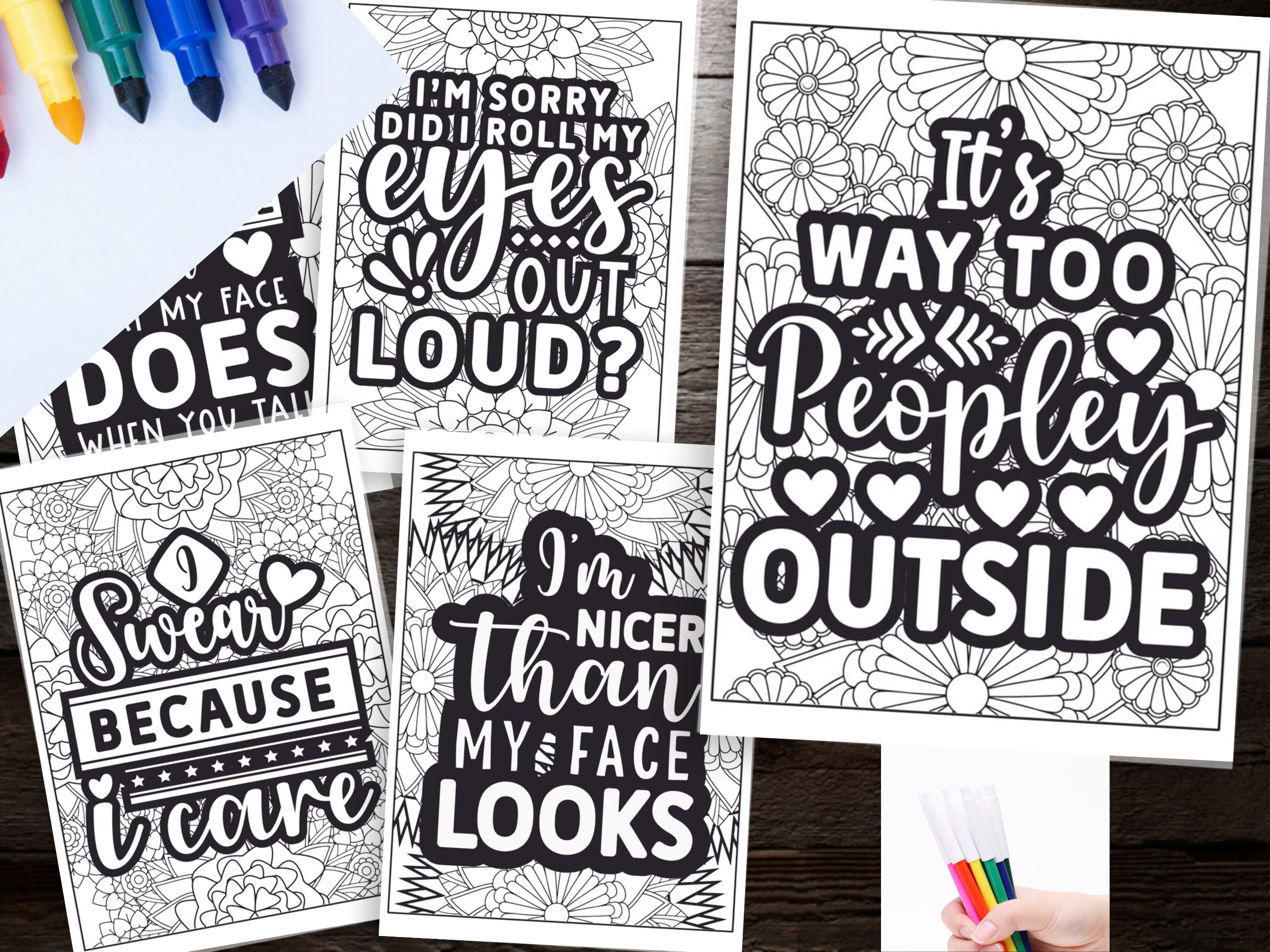 80 Funny Quotes Coloring Pages for Adults Inspiration Printable Pages ...