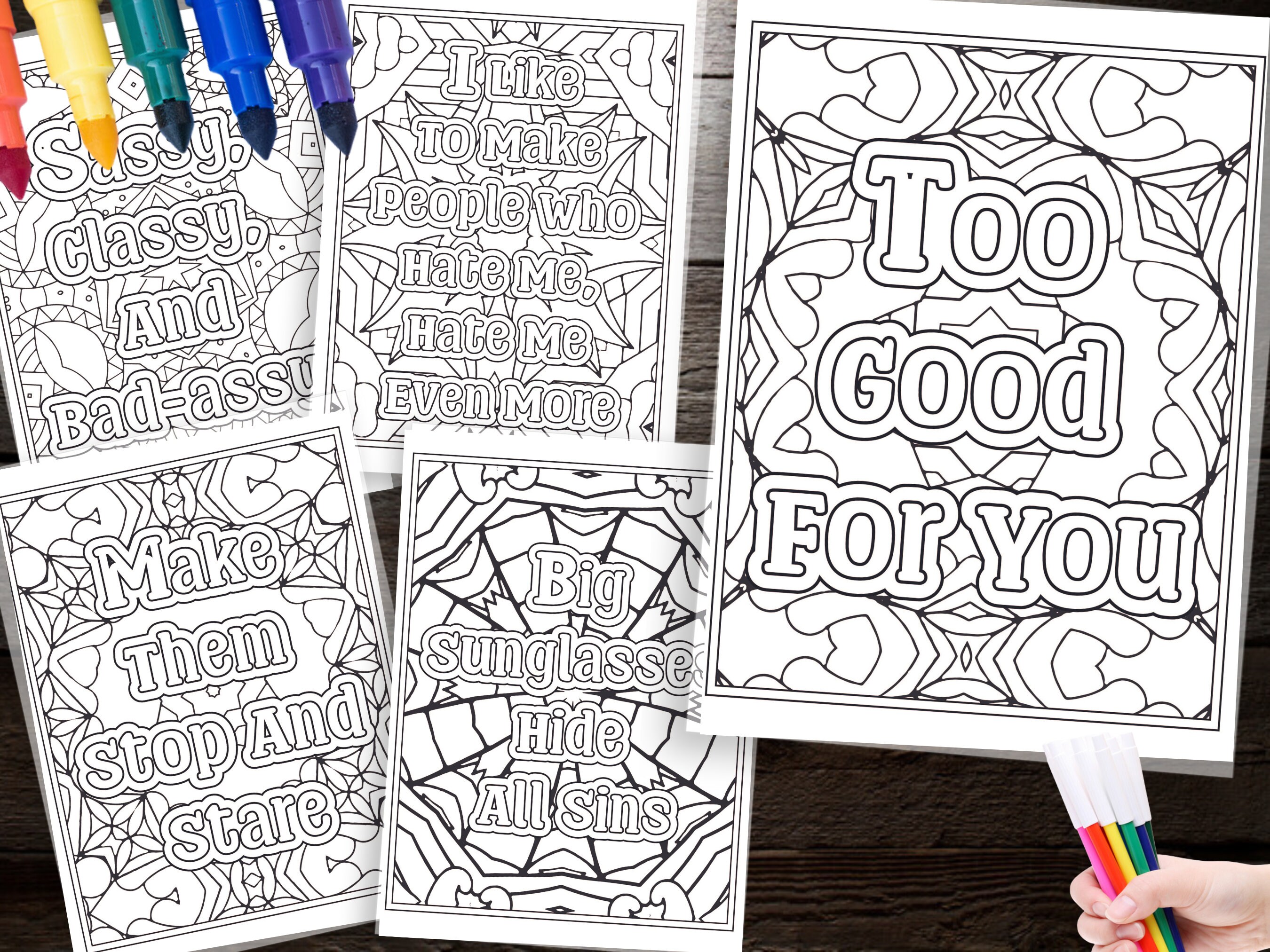 Sassy Quotes Coloring Pages Fun and Feisty Adult Coloring Sheets ...