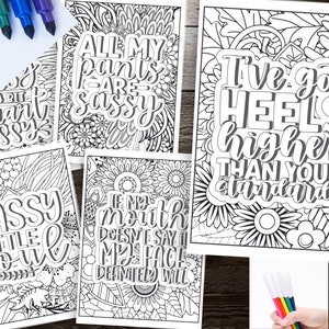 120 Sassy Quotes Coloring Pages - Adult Coloring Pages | Swear Words ...