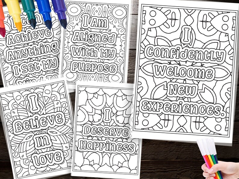 Positive Affirmation Coloring Pages for Mindful Relaxation ...